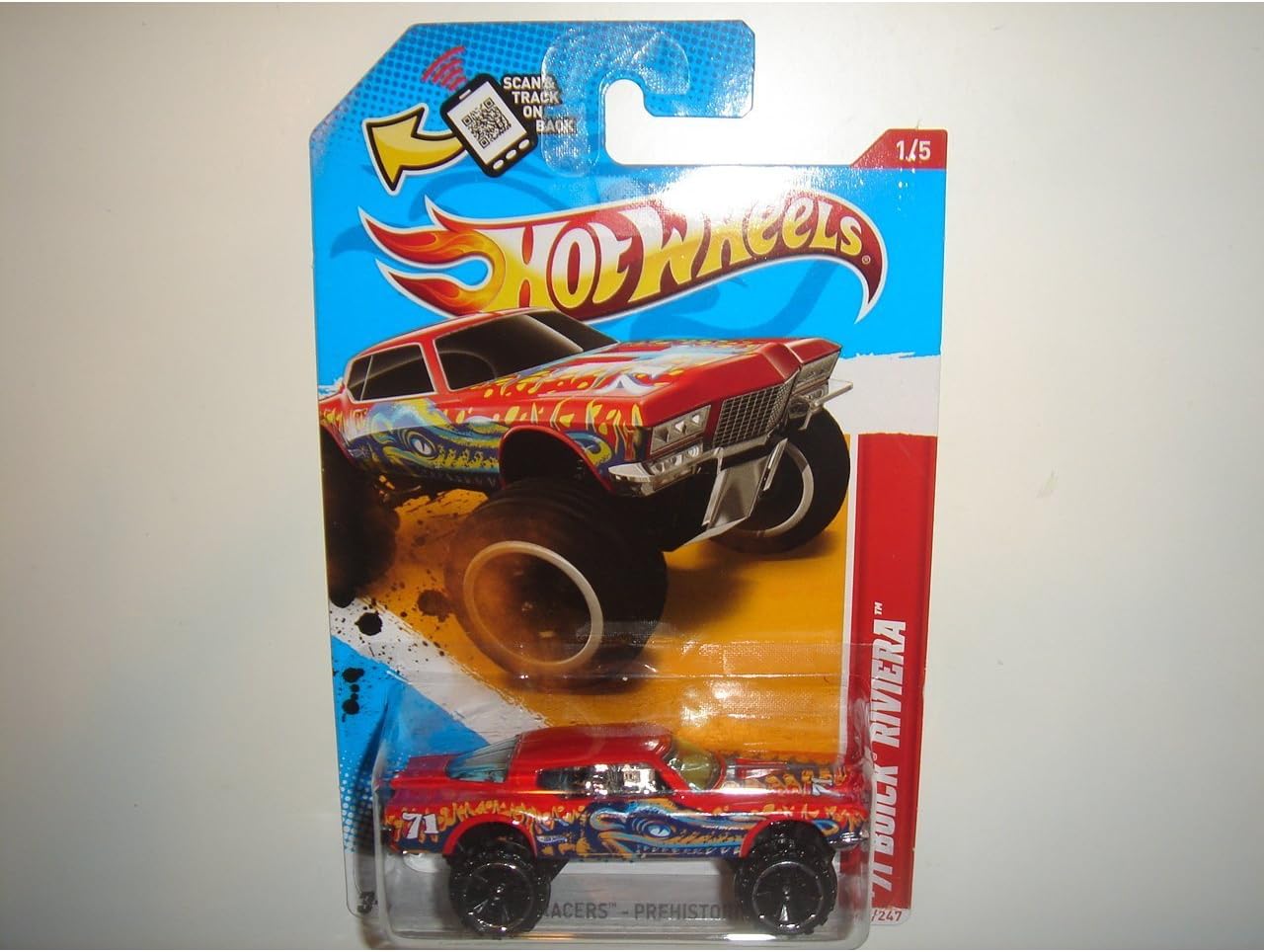 Amazon.com: hot wheels 71 buick riviera, prehistoric, 2012 thrill racer ...