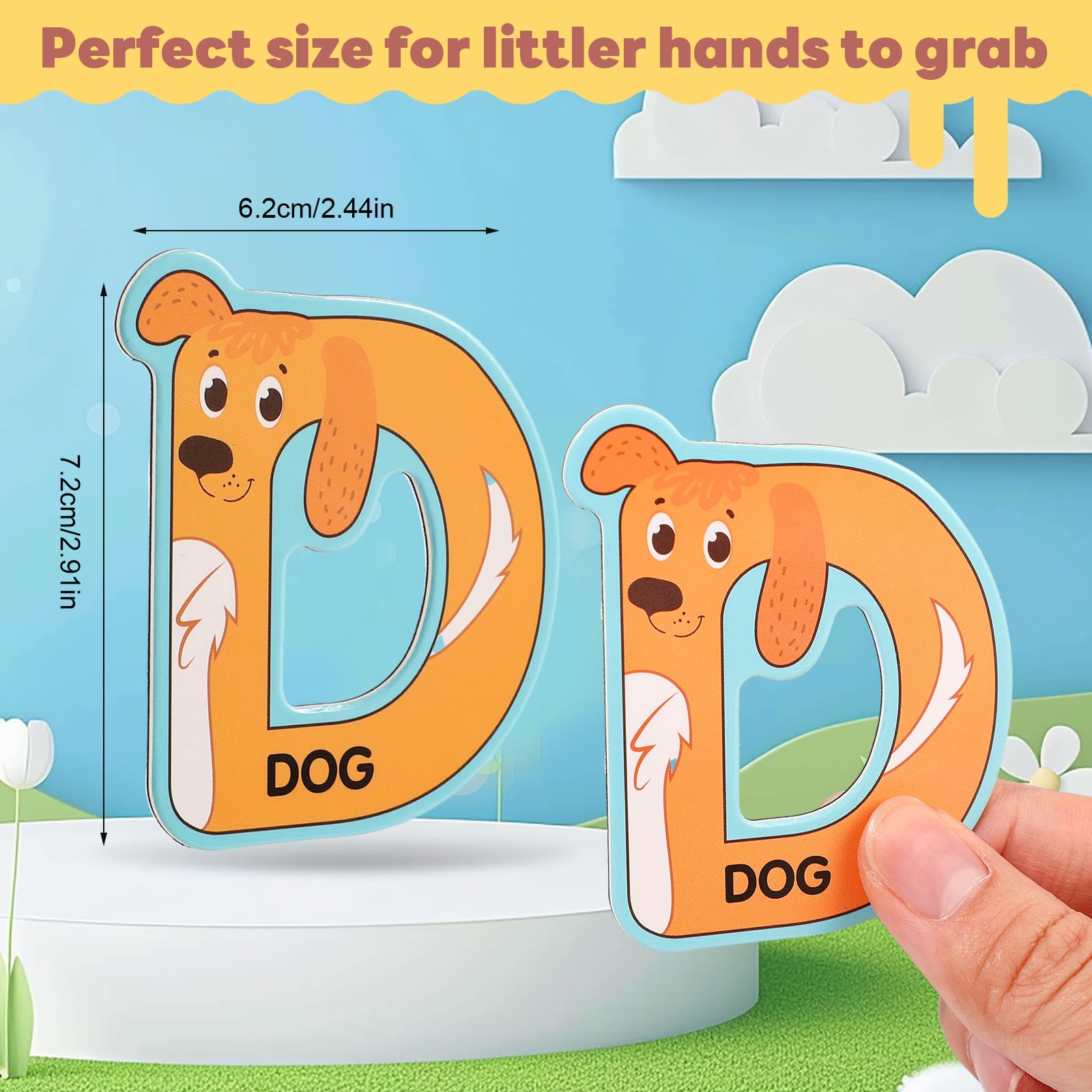 Snapklik.com : 52PCS Fridge Magnets For Kids 26 Cute Animal Magnets ...