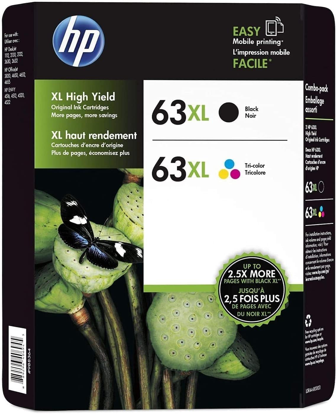 Amazon.com: HP 63 Black/Tri-color Ink (2-pack) | Works with HP DeskJet ...