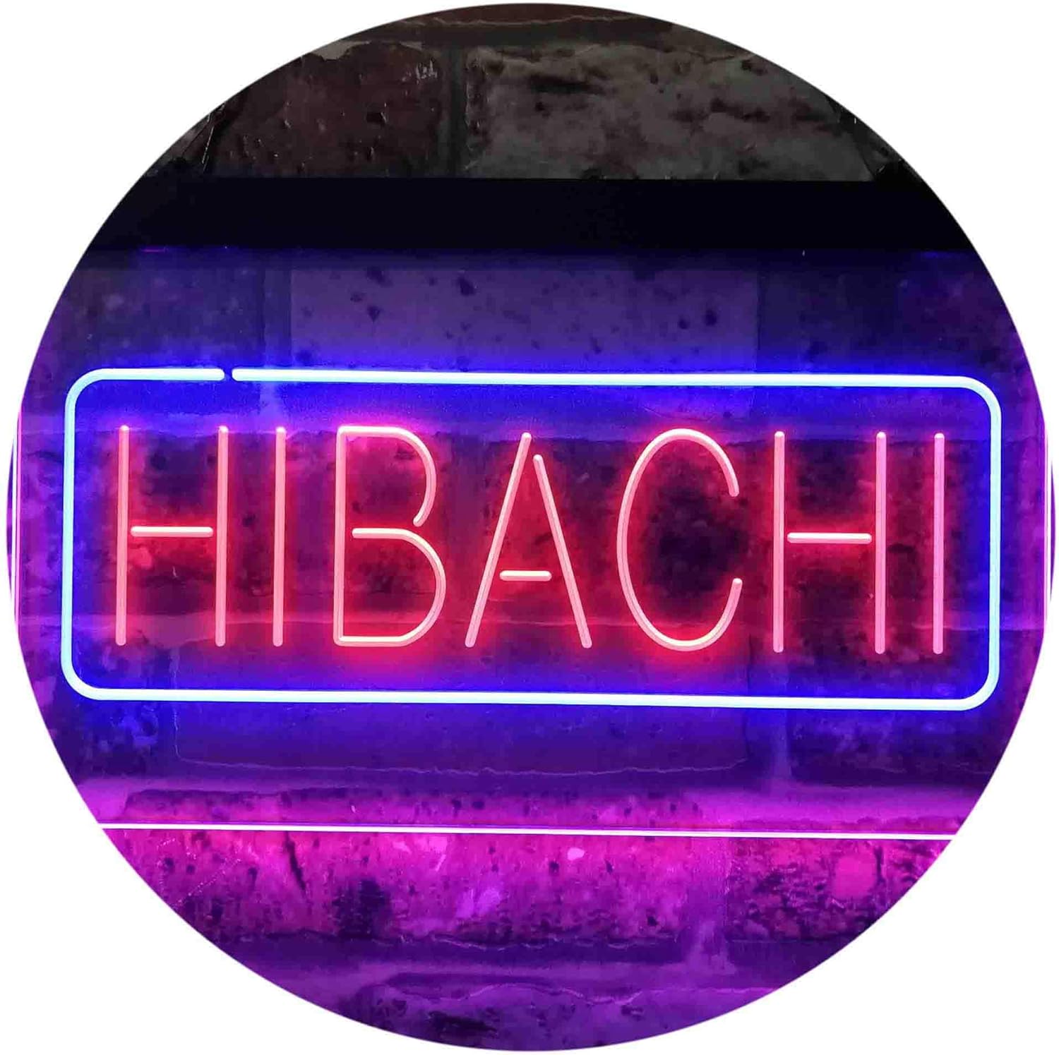 ADVPRO Hibachi Fire Bowl Food Dual Color LED Neon Sign Blue & Red 24 x ...