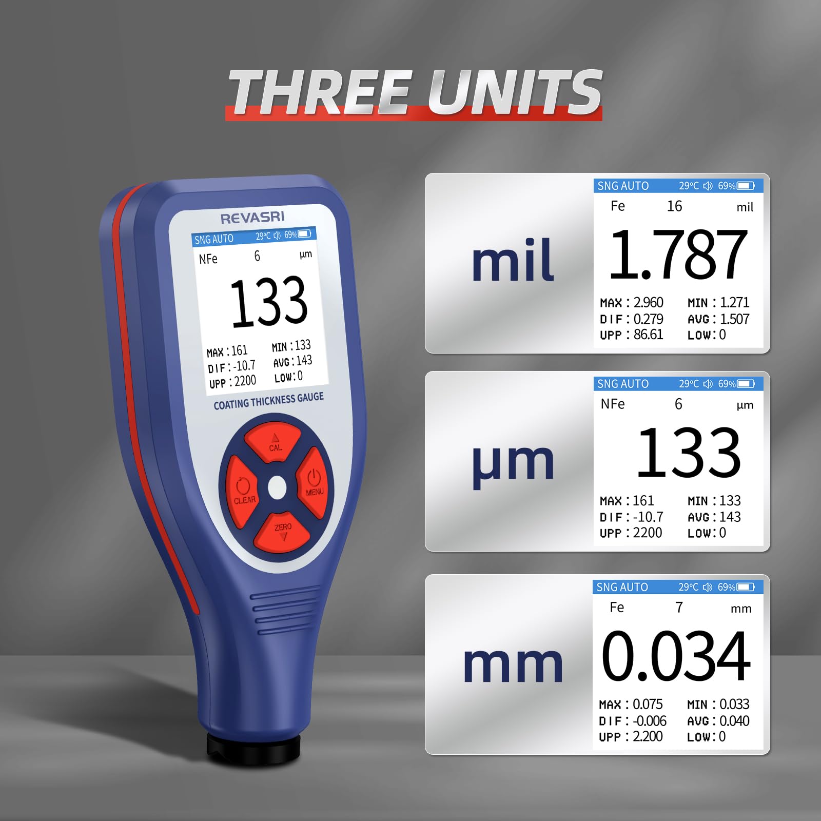 Snapklik.com : REVASRI Paint Mil Thickness Meter Gauge For Fe/NFe Car ...