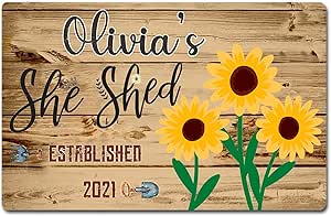 Amazon.com: Personalized Sunflower Garden Sign Wood/Metal She Shed Sign ...