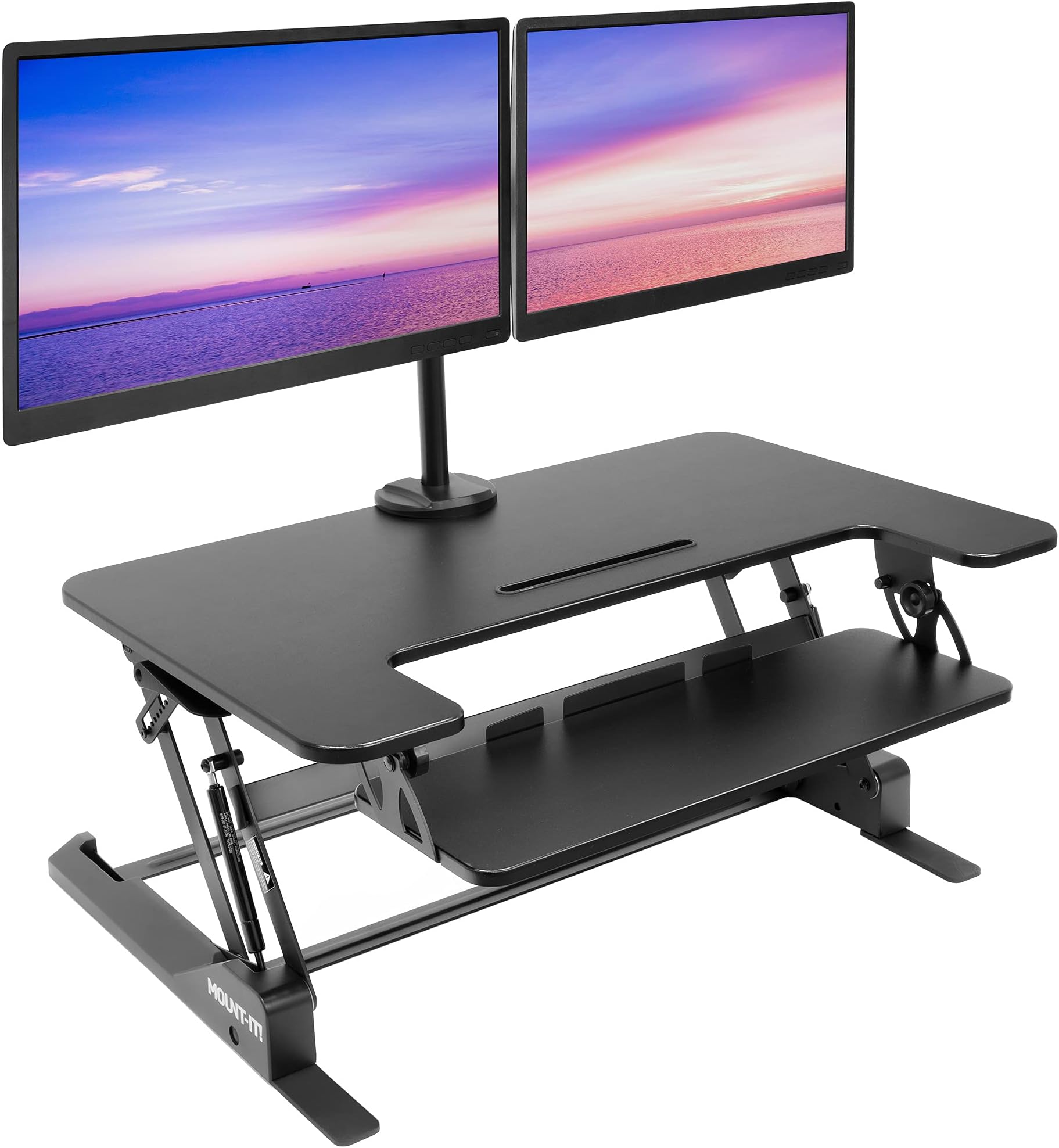 Amazon.com: Mount-It! Stand Up Workstation with Dual Monitor Mount ...