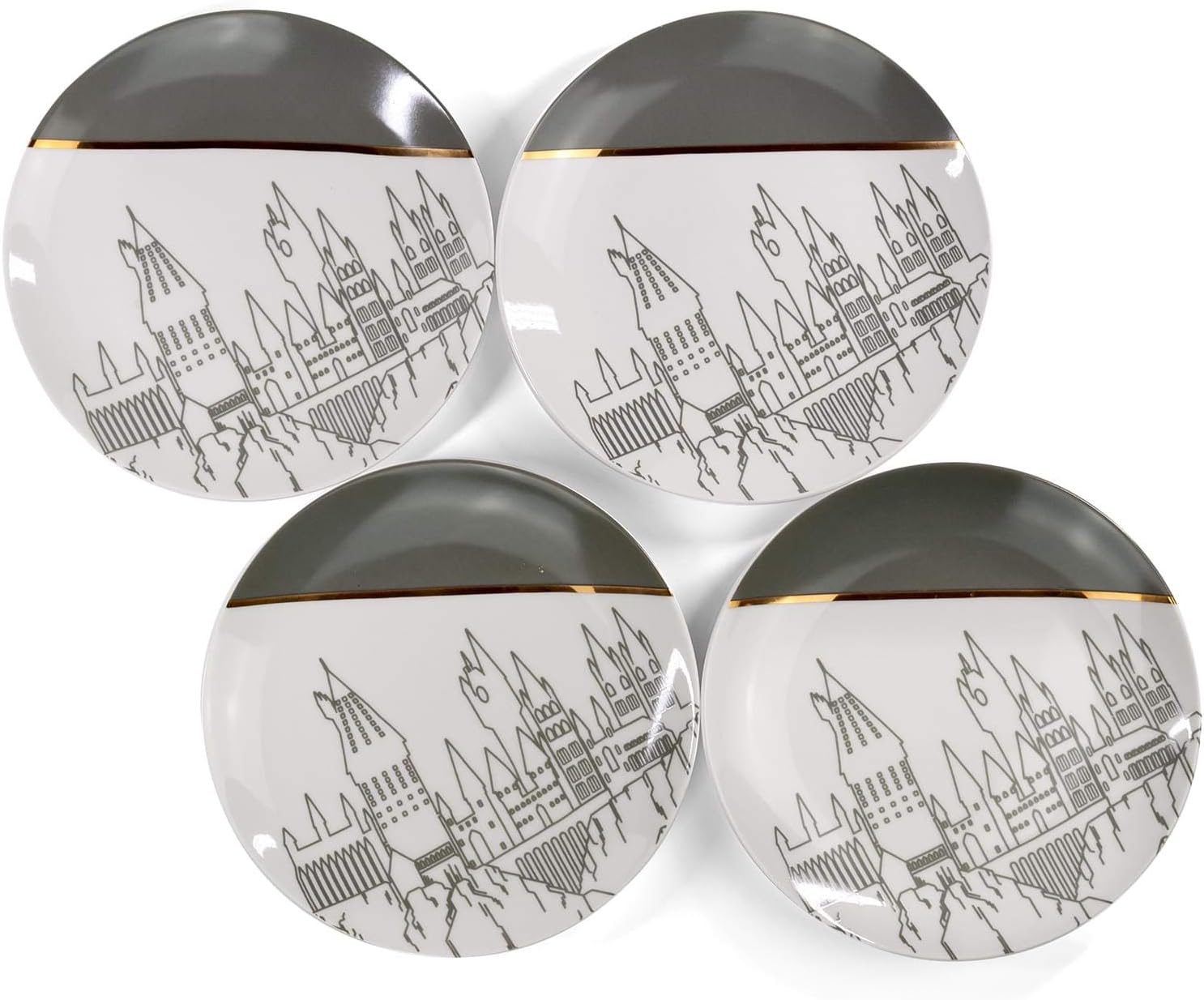 Amazon.com: Harry Potter Hogwarts Castle White & Grey Ceramic Plate ...