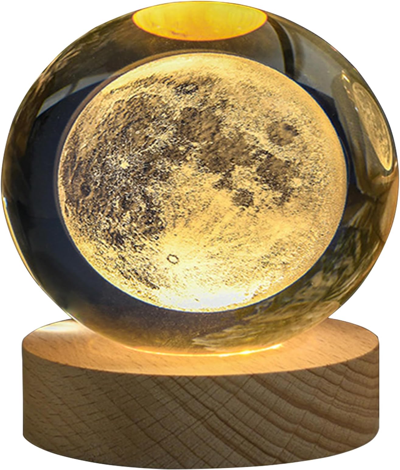 Buy 3D Moon Crystal Ball Night Light Dimmable Warm RGB Colour Night ...