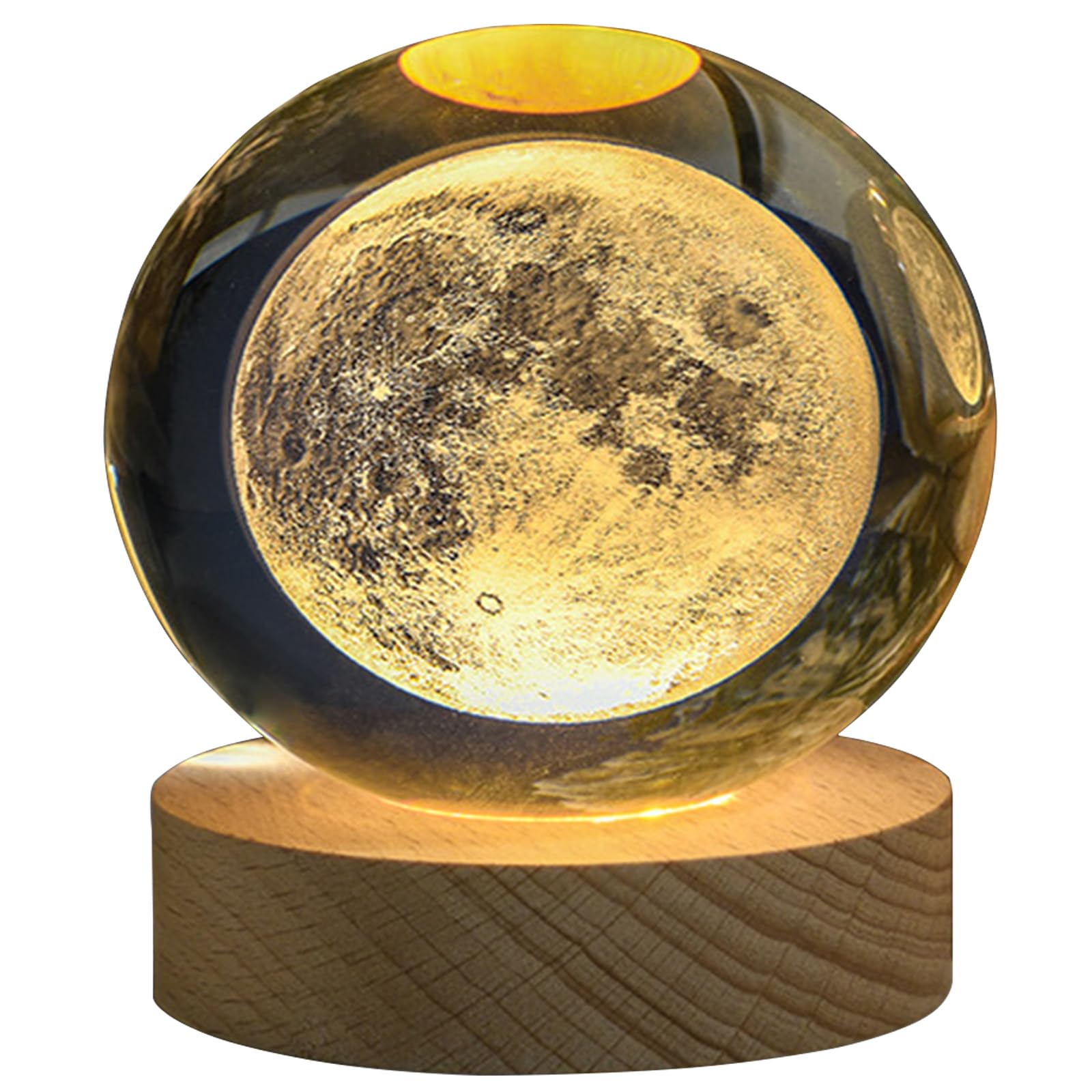 KAZETEC Crystal Ball3.15 inches(80mm),Moon Crystal Ball lamp,3D Large ...