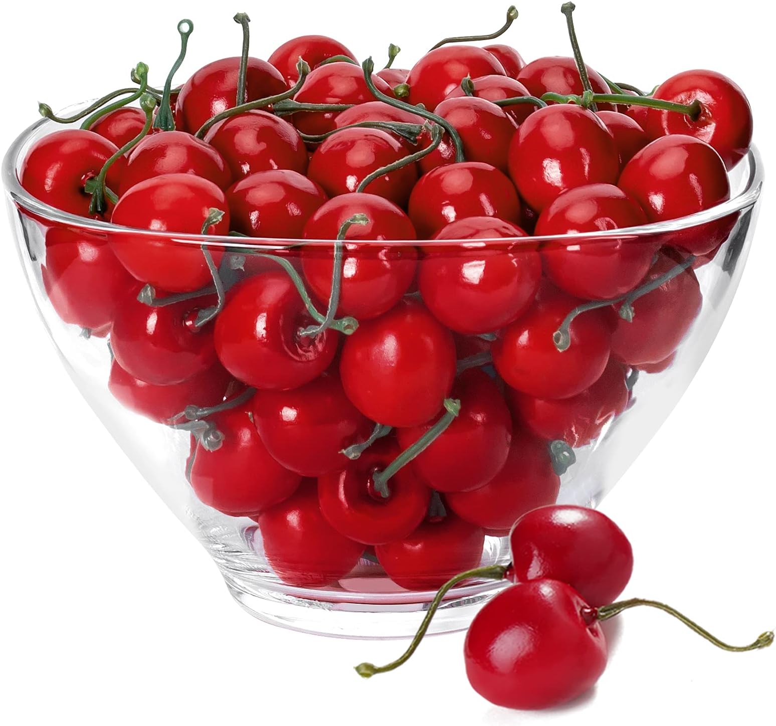 Amazon.com: WsCrofts Fake Cherries, 50Pcs Red Artificial Cherry Faux ...