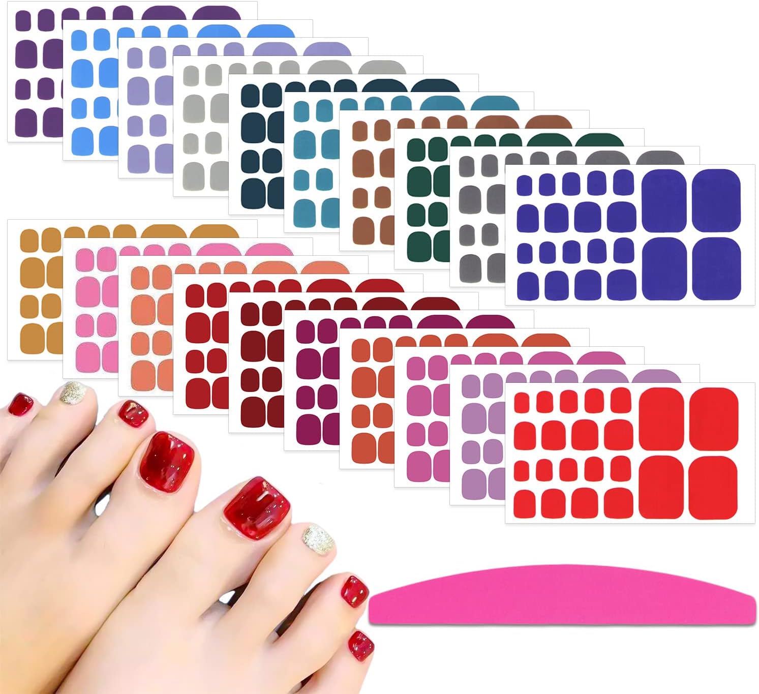 Amazon.com: SILPECWEE 40 Sheets Toe Nail Stickers Full Nail Wraps ...