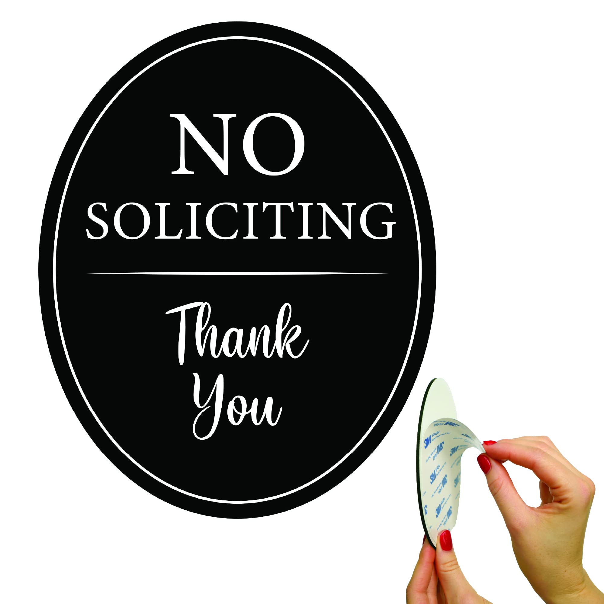Amazon.com : All Hung Up 4" x 5" No Soliciting Sign for House, 3M Self ...