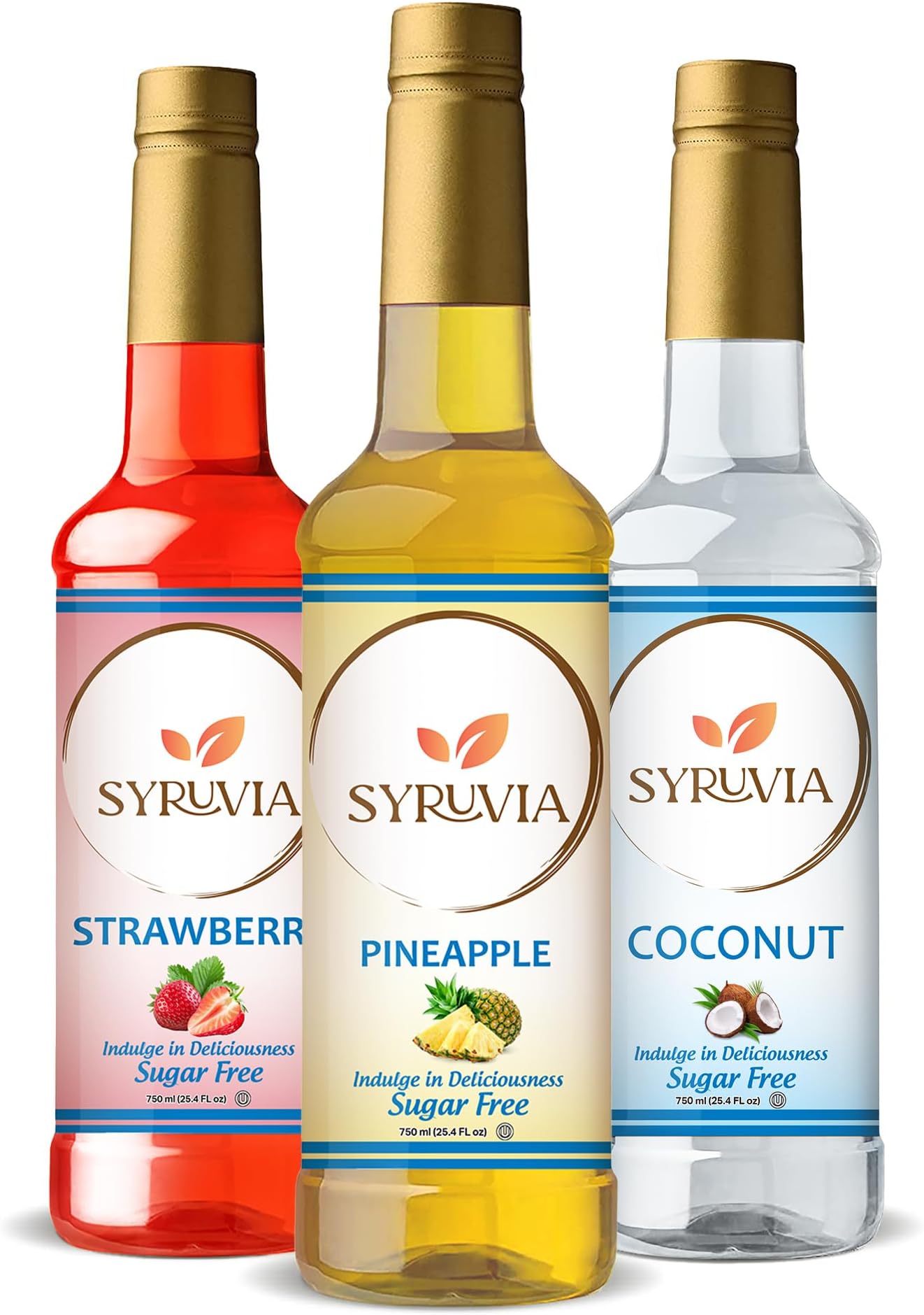 Amazon.com: Syruvia Sugar-Free Pineapple, Strawberry & Coconut Syrup ...