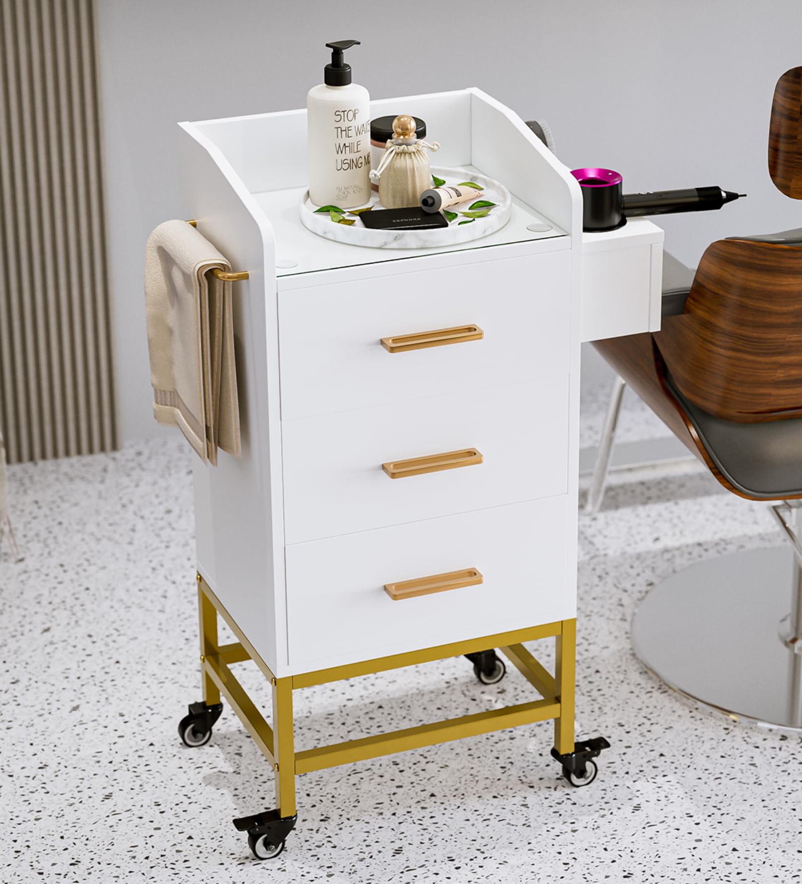 Amazon.com: Salon Storage Trolley Cart with with Lockable Wheels ...