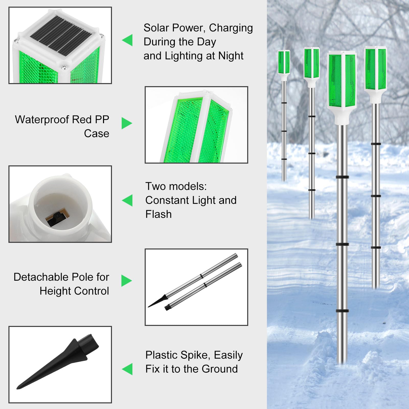 Solar Driveway Reflectors Poles Amazon.com : Macarrie 6 Pcs Solar