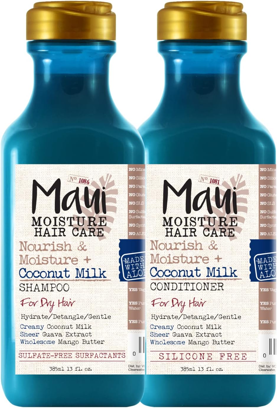 Amazon.com : Maui Moisture Nourish & Moisture + Coconut Milk Shampoo ...
