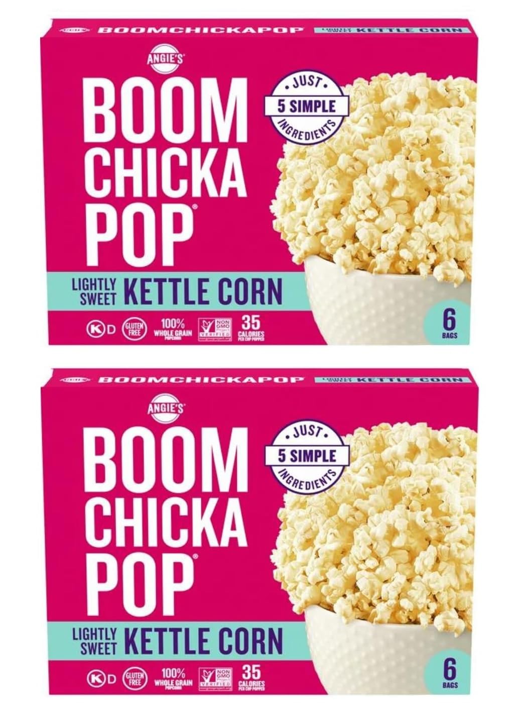 Amazon.com: Angie's Boom Chicka Pop Microwave Lightly Sweet Kettle Corn ...