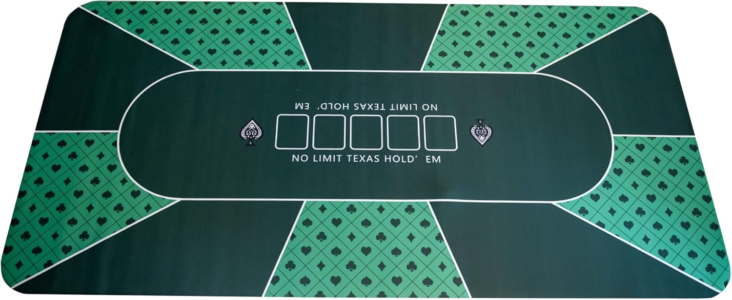 M.Y Professional Poker Mat 180cm x 90cm | 10 Player Texas Hold'em Poker ...