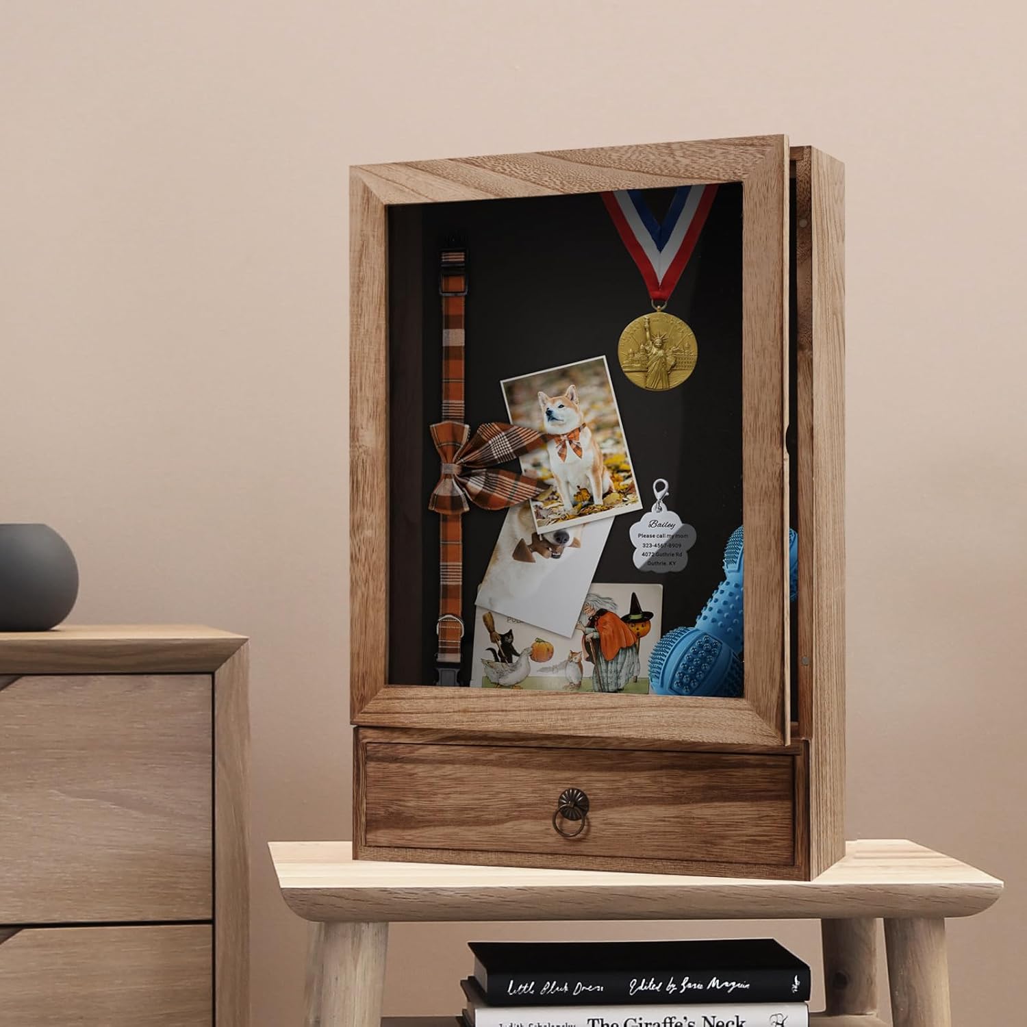 Amazon.com: Pet Memorial Shadow Box,Wooden Collection Display Box,Dog ...