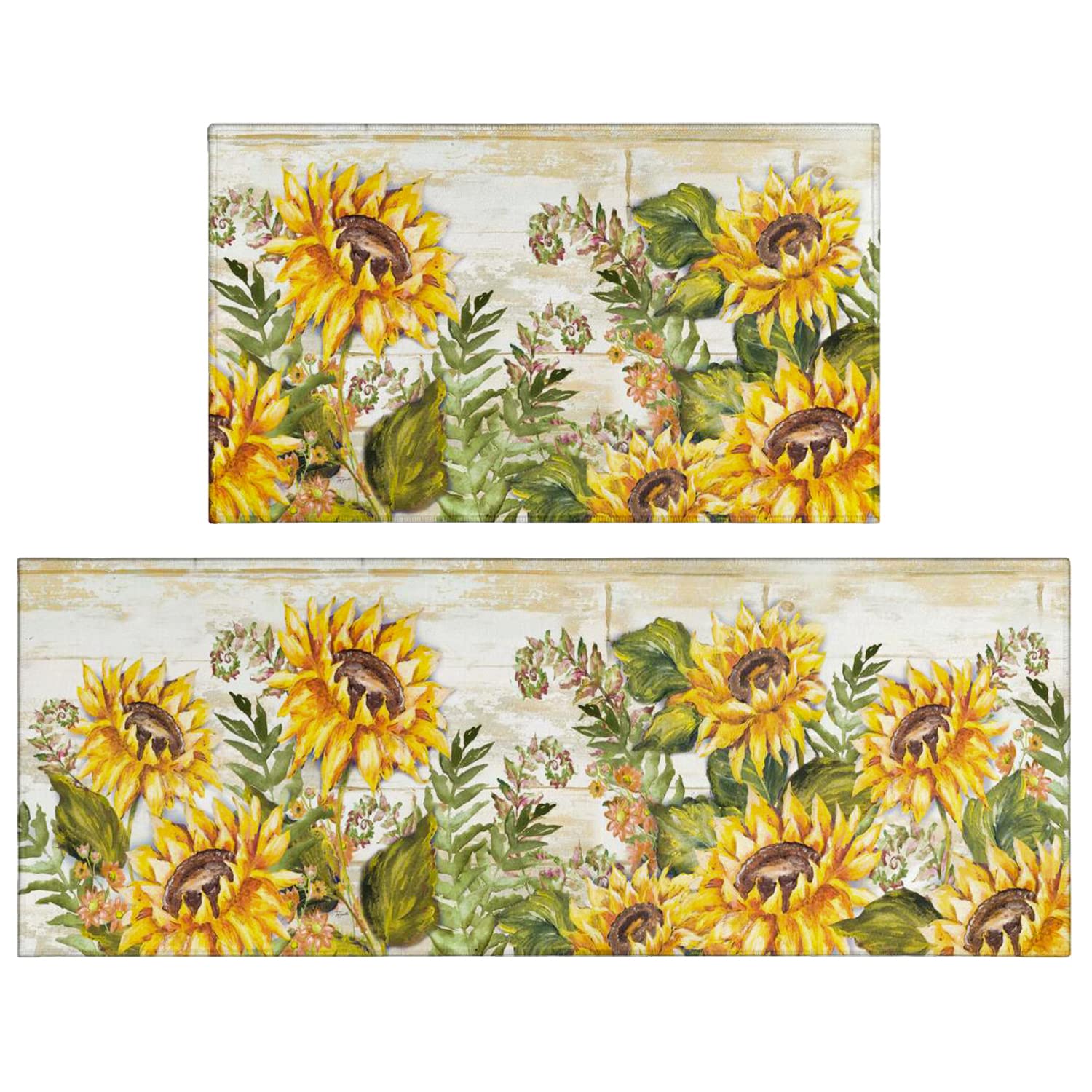 Amazon.com: Xsinufn Sunflower Farmhouse Kitchen Rugs Set 2 Piece ...