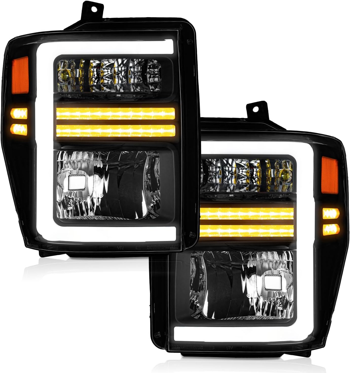 Amazon.com: WEELMOTO Headlights for 2008-2010 Ford F250 F350 F450 F550 ...