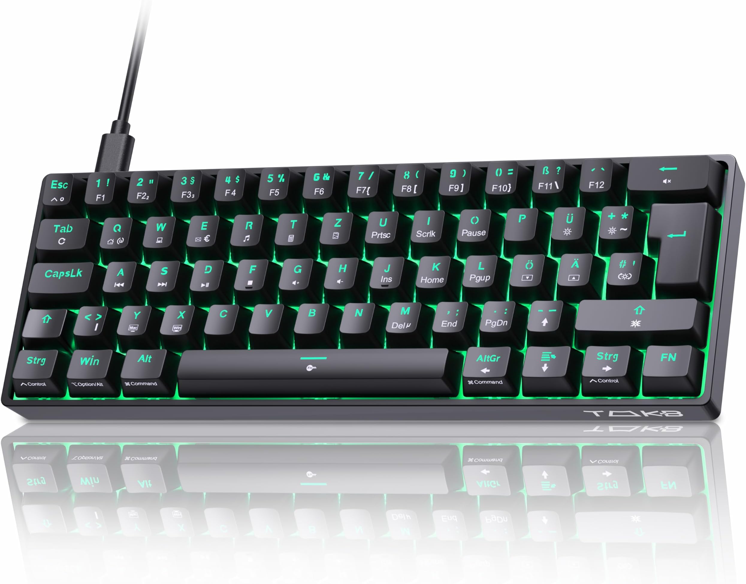 TMKB T68 Gaming Tastatur,60% Kabellos Mechanische RGB Tastatur mit ...