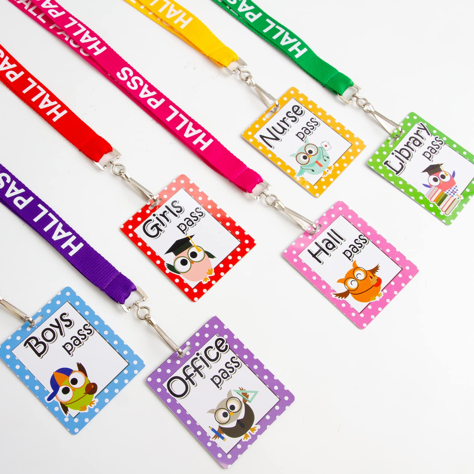 Snapklik.com : Hall Passes Lanyards Set Of 6 School Classroom Owl Decor ...