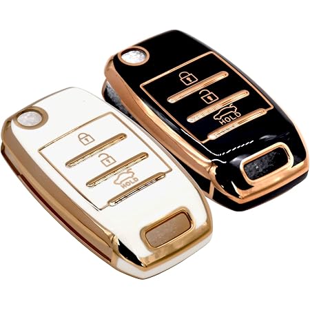 KMH TPU Gold Car Key Cover Compatible with KIA Seltos Sonet 3 Button ...