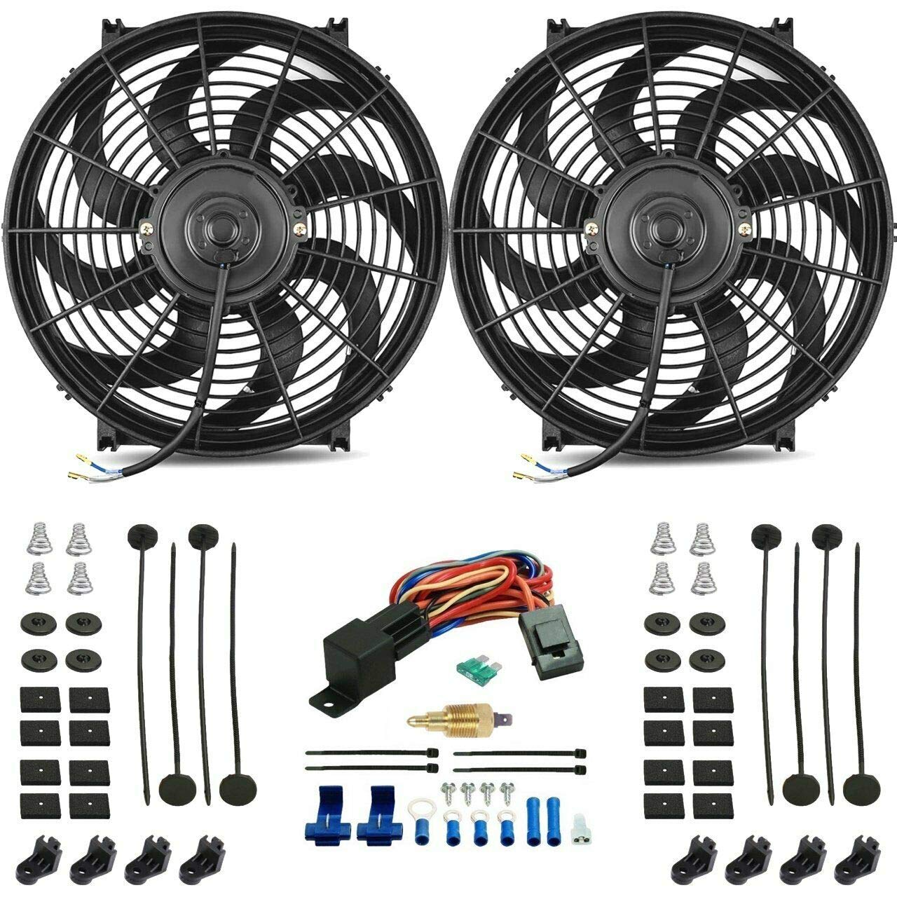 Buy American Volt Dual 14" Inch 120W Electric Fan 3/8" Npt Probe 180F ...