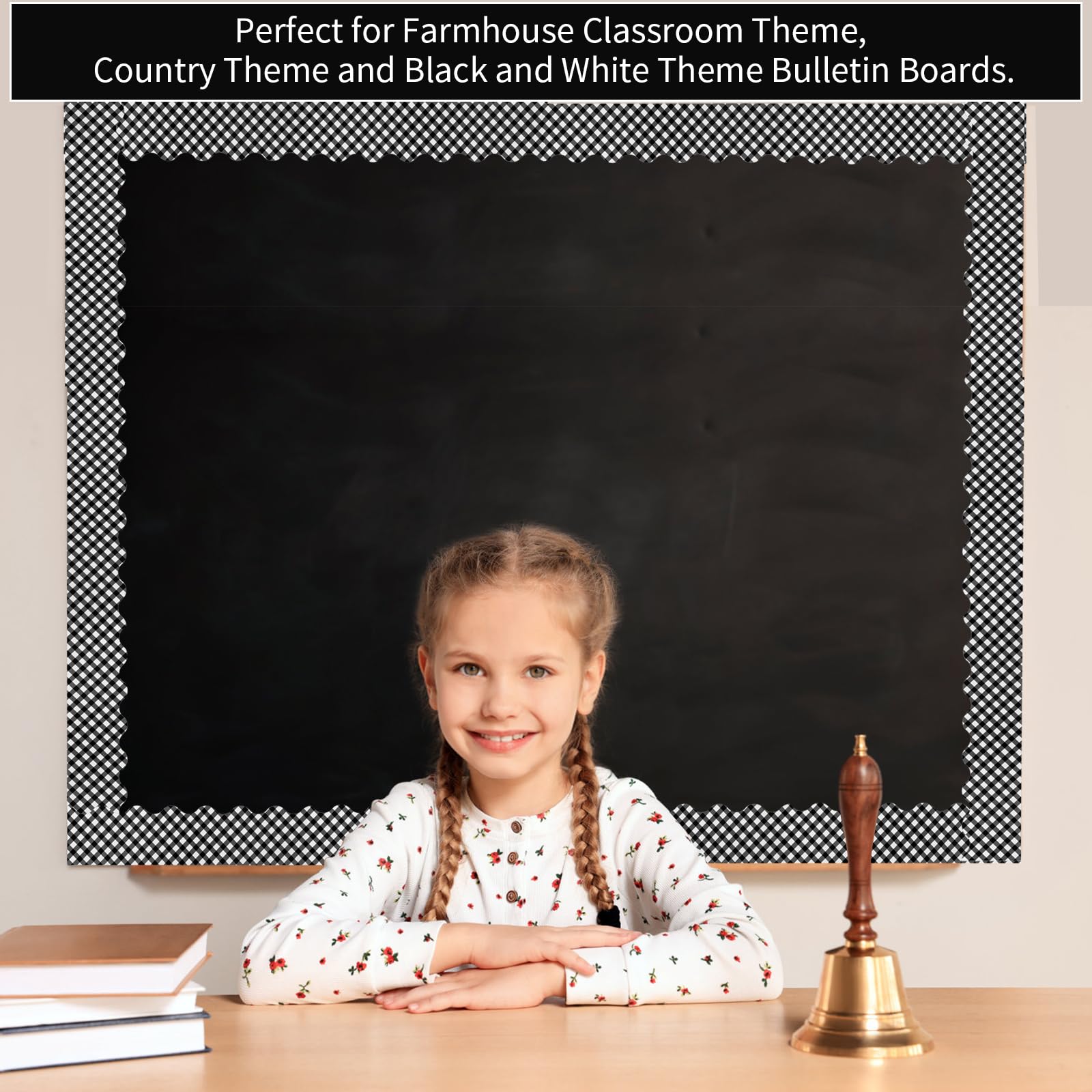 Snapklik.com : 72 Feet Black And White Gingham Bulletin Board Borders ...