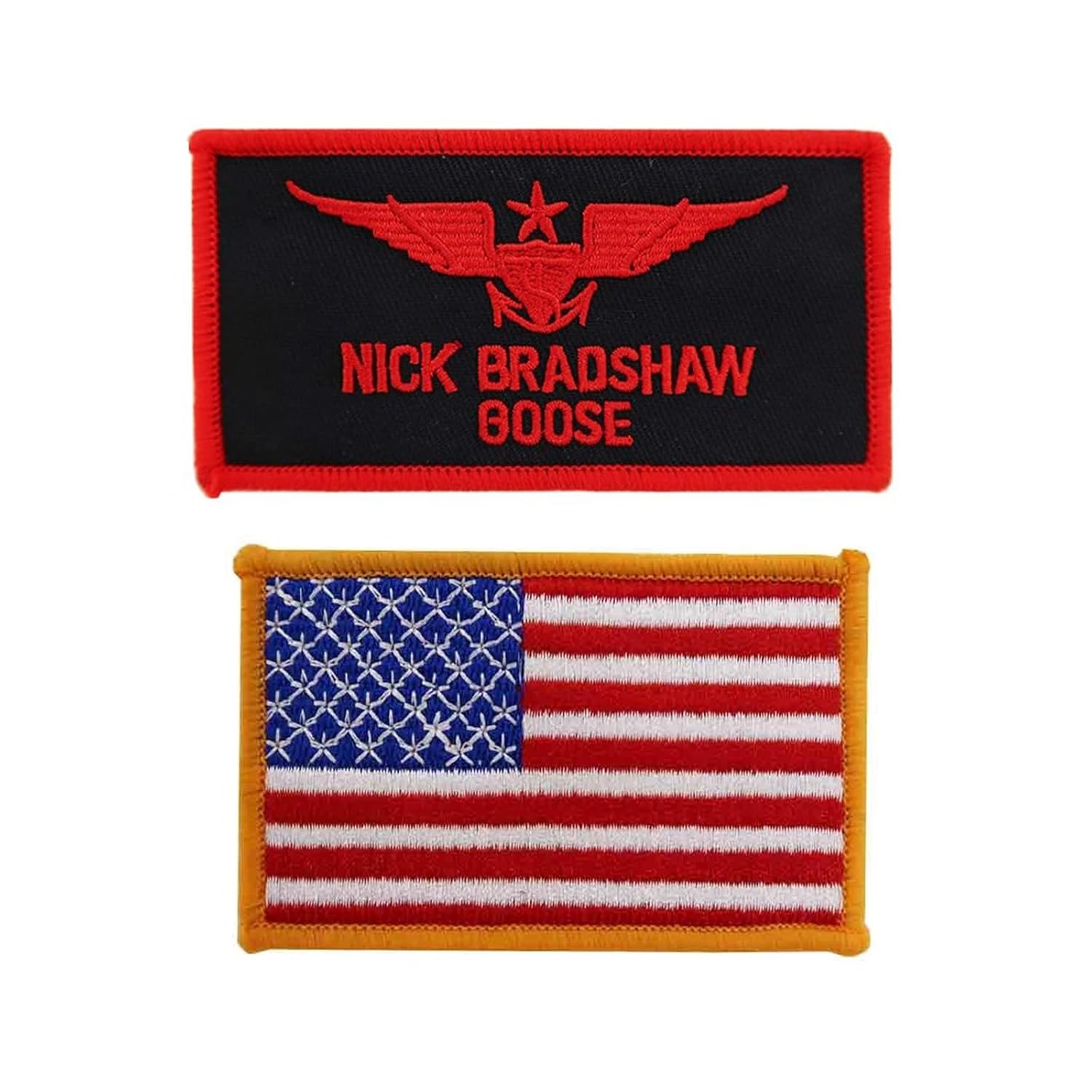 Amazon.com: 3 Pack US Flag Top Gun Embroidered Iron On Patches : Arts ...