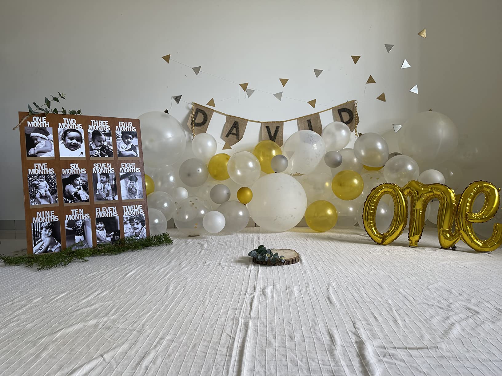 Pop the Party One Balloon Banner Rose Gold One Script Balloons Letter ...