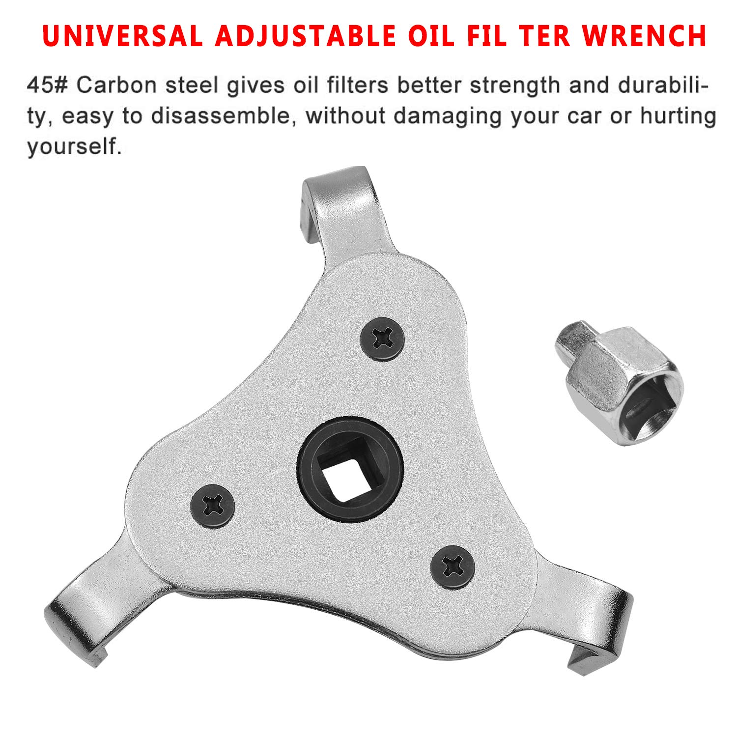 Snapklik.com : Bolaxin Universal Adjustable Oil Filter Wrench 2.5" To 4 ...