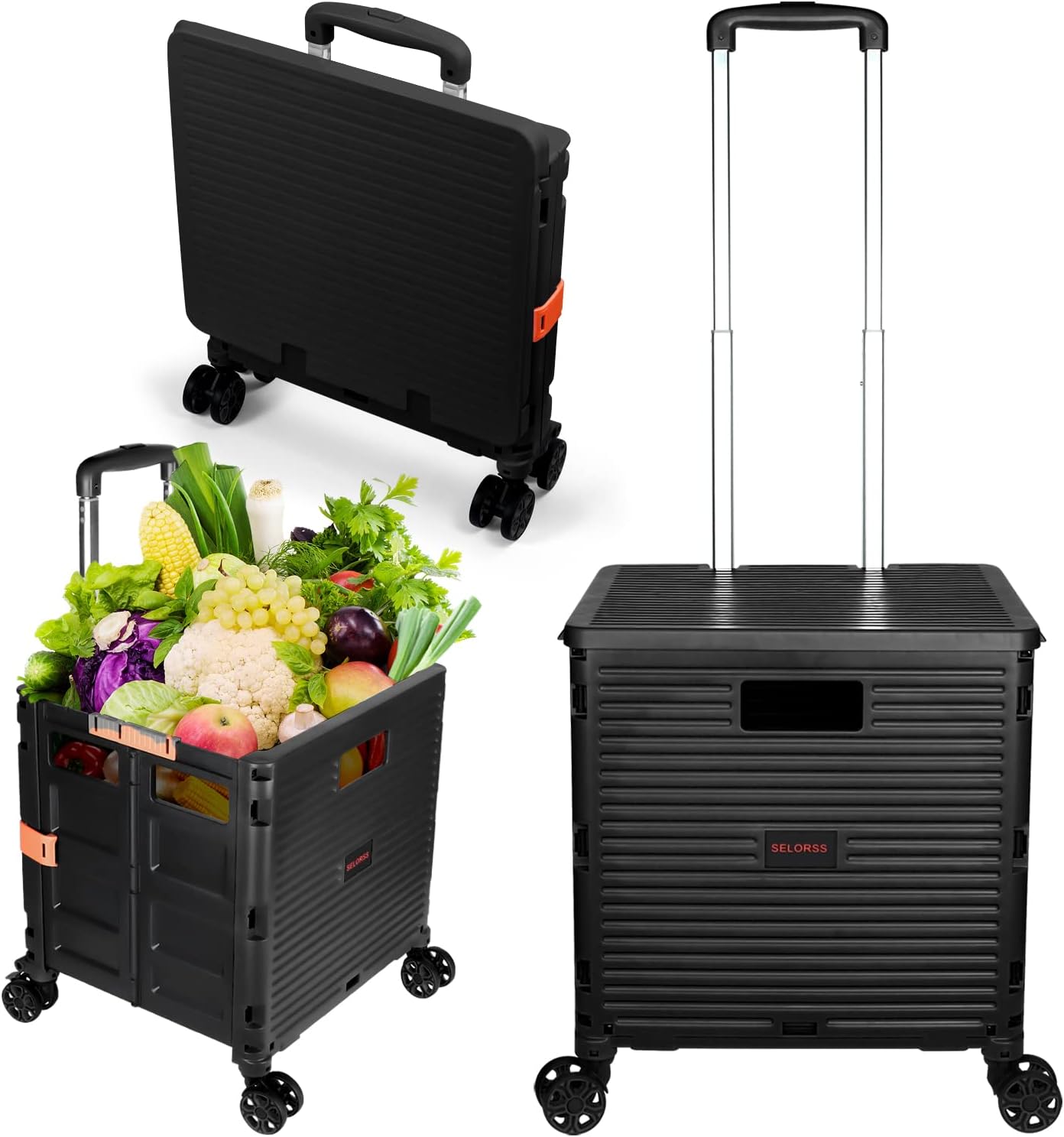 Amazon.com: APOXCON Shopping Cart with 2 Storage Crates, Multi Use Two ...