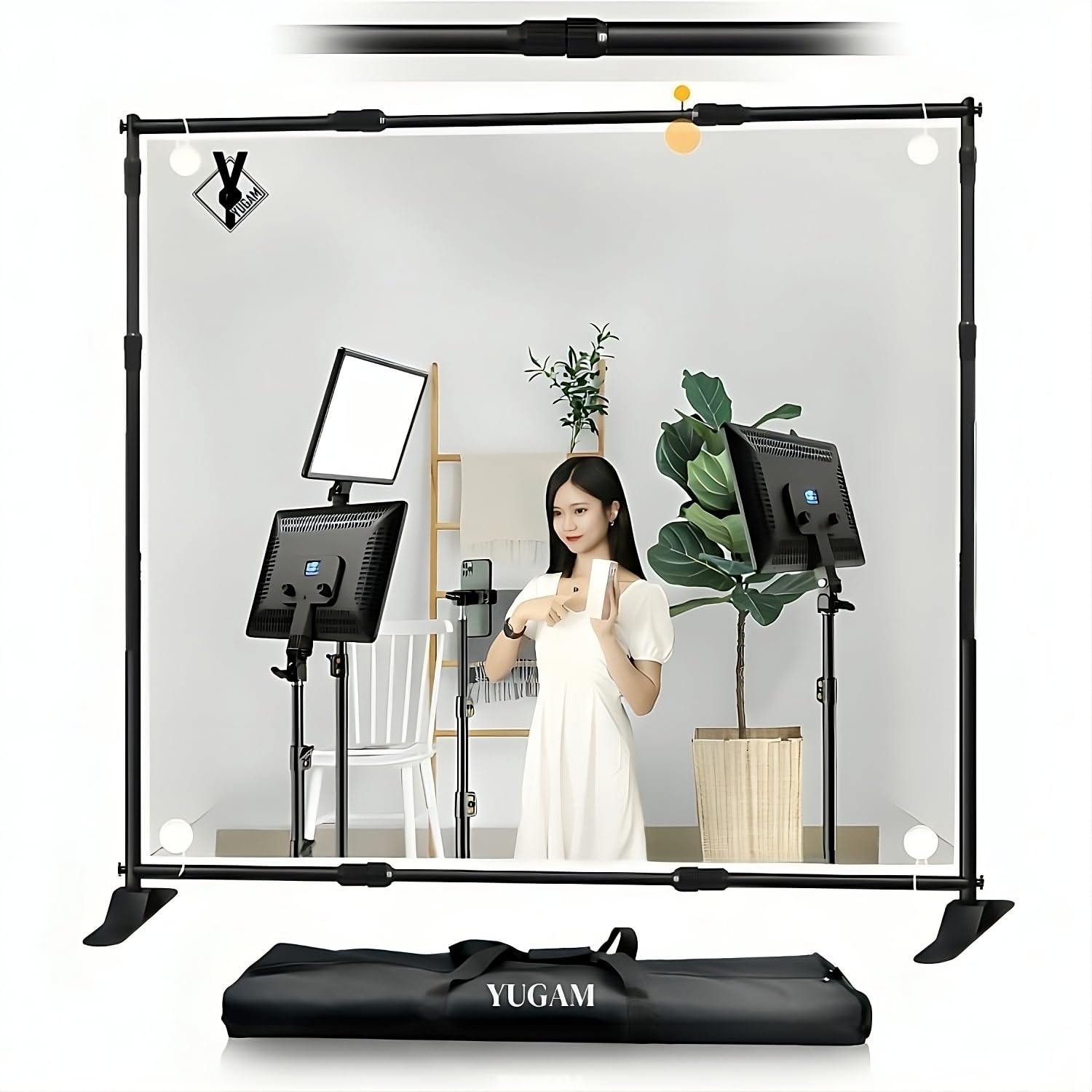 Yugam Telescopic Backdrop Banner Stand 8x8 Ft Elevate Photography Trade ...
