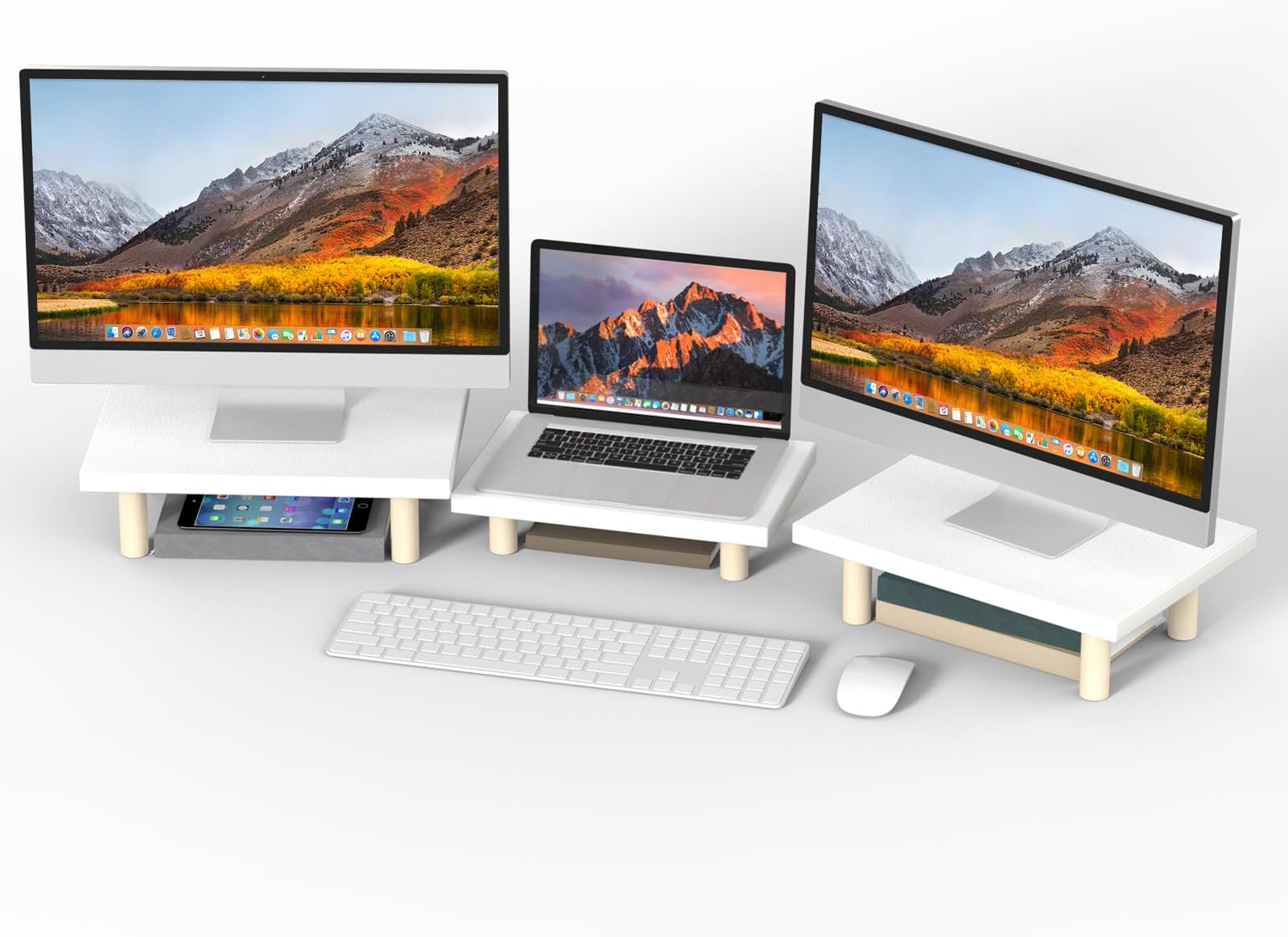 Amazon.com: AX Waber Dual Monitor Riser - Adjustable Length & Angle ...