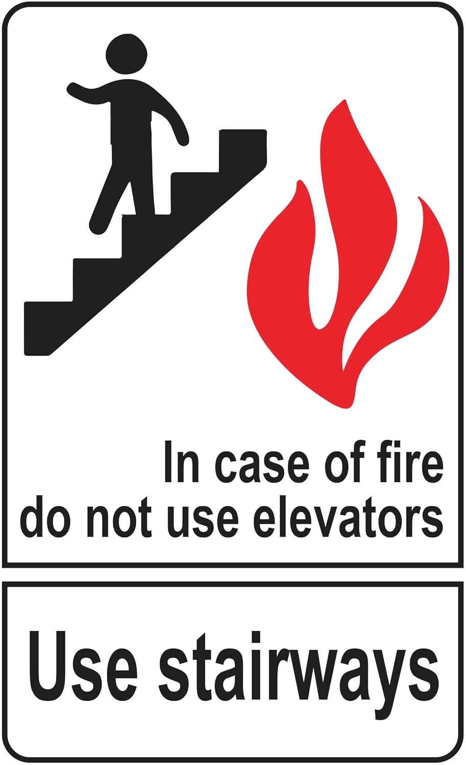 Buy in Case of Fire Do Not Use Elevators Use Stairway Sign for Public ...