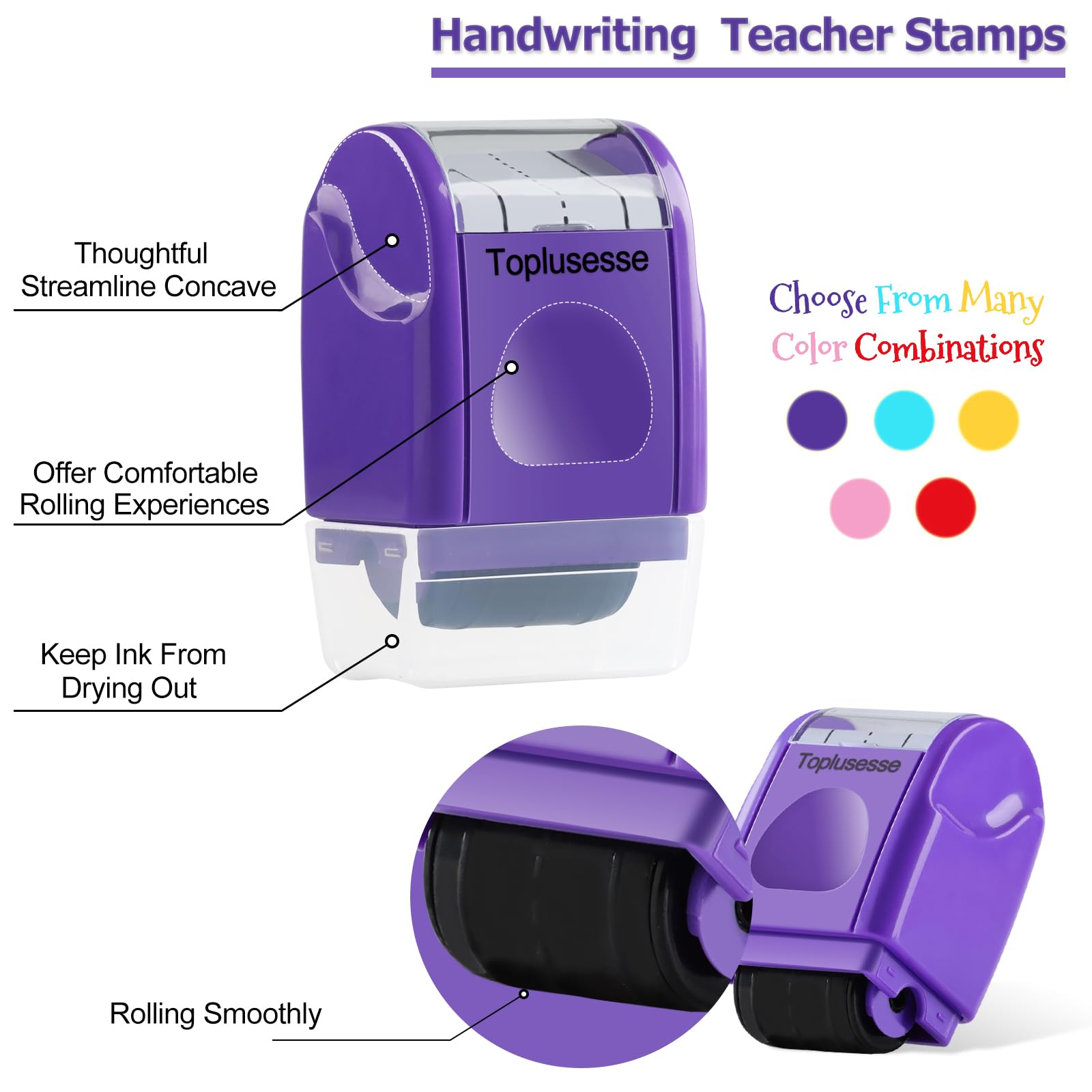 Snapklik.com : Toplusesse Dashed Handwriting Line Roller Stamps Self ...