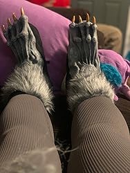 Amazon.com: Skeleteen Werewolf Feet Shoe Covers - Silver Grey were Wolf ...