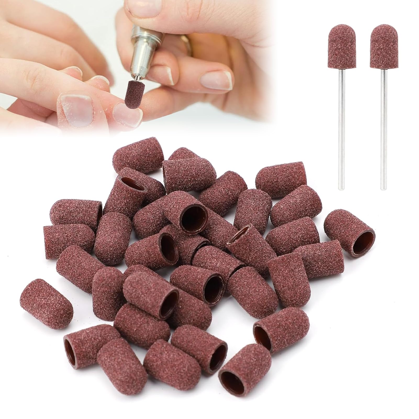 Amazon.com: 50pcs 180 Grit Sanding Bands, Nail Sanding Bands with 2pcs ...