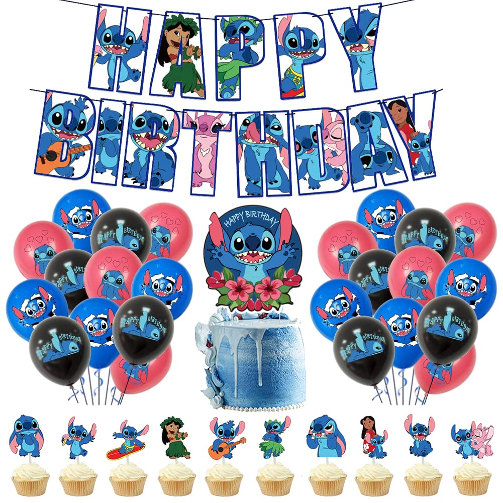 Bestzy 37pcs Lilo Stitch Party Supplies Stitch Theme Party Theme ...