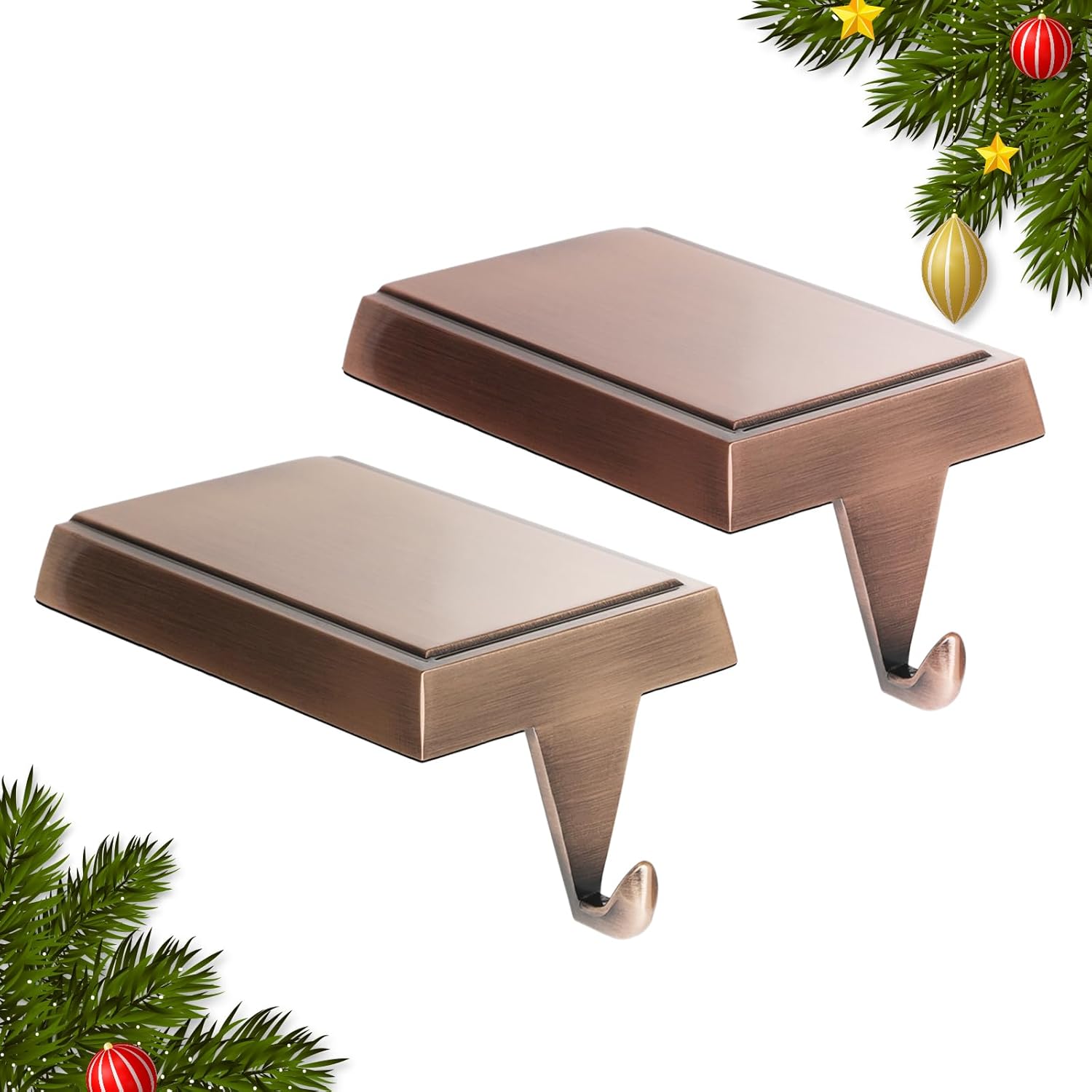 Amazon.com: SINTENILL Christmas Stocking Holders for Mantle Set of 2 ...