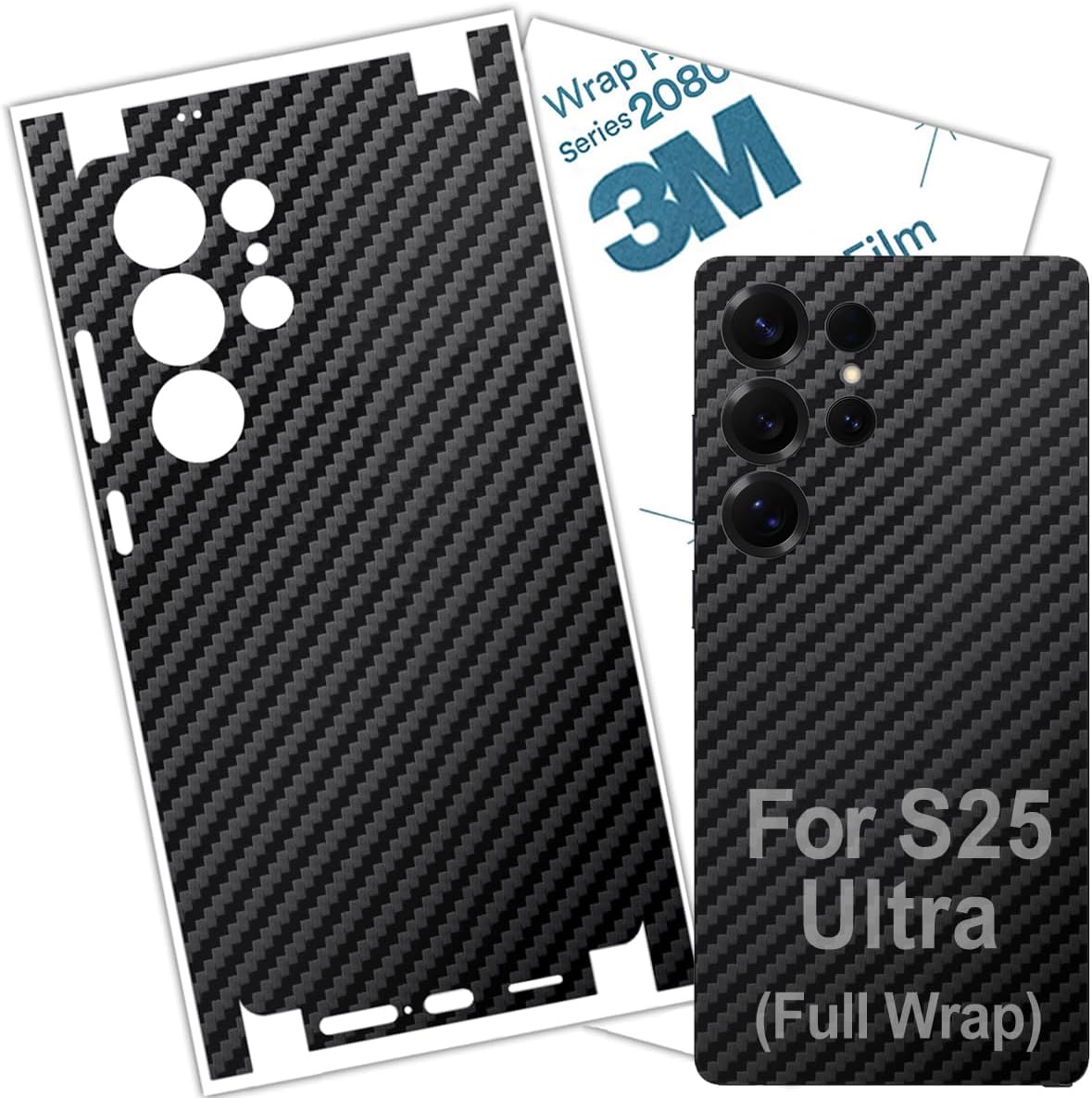 Amazon.com: S25 Ultra Skin Wrap Carbon Fiber 3M Film Protective Back ...