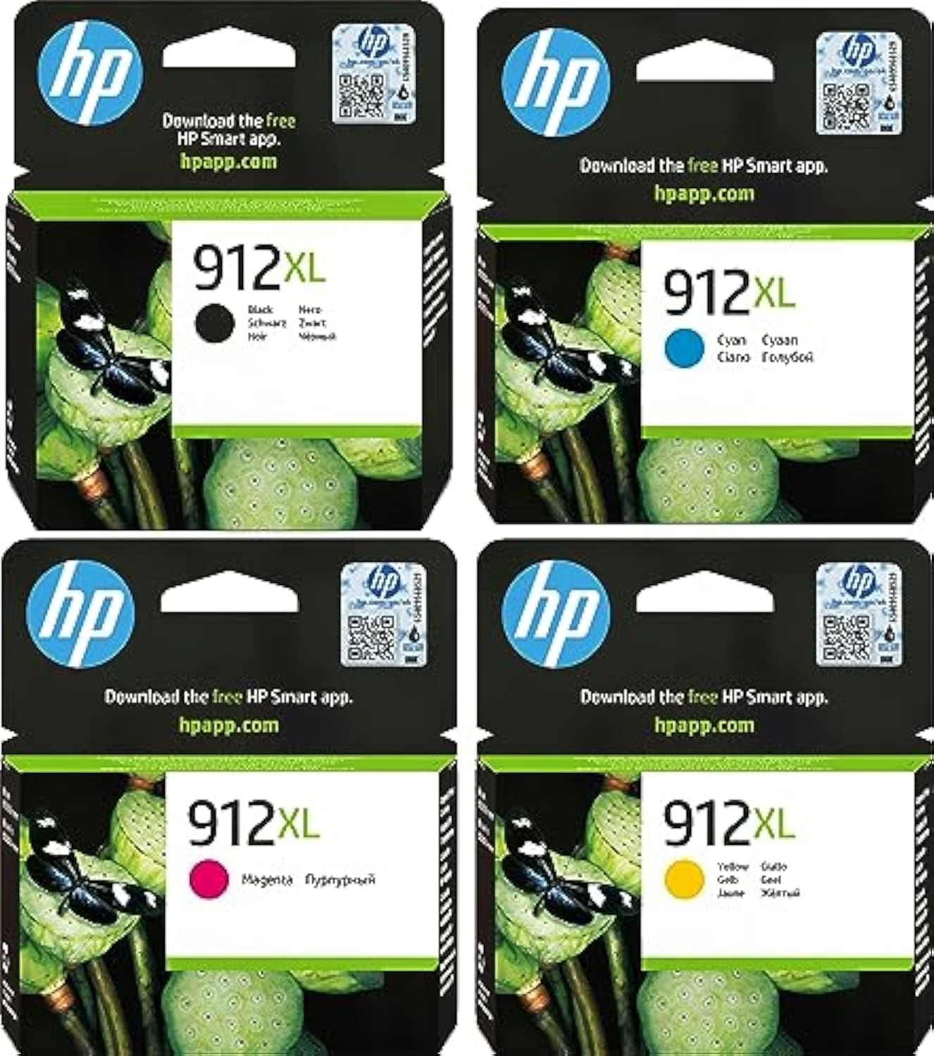 HP 3YP34AE 912XL High Yield Original Ink Cartridge, Black/Cyan/Magenta ...