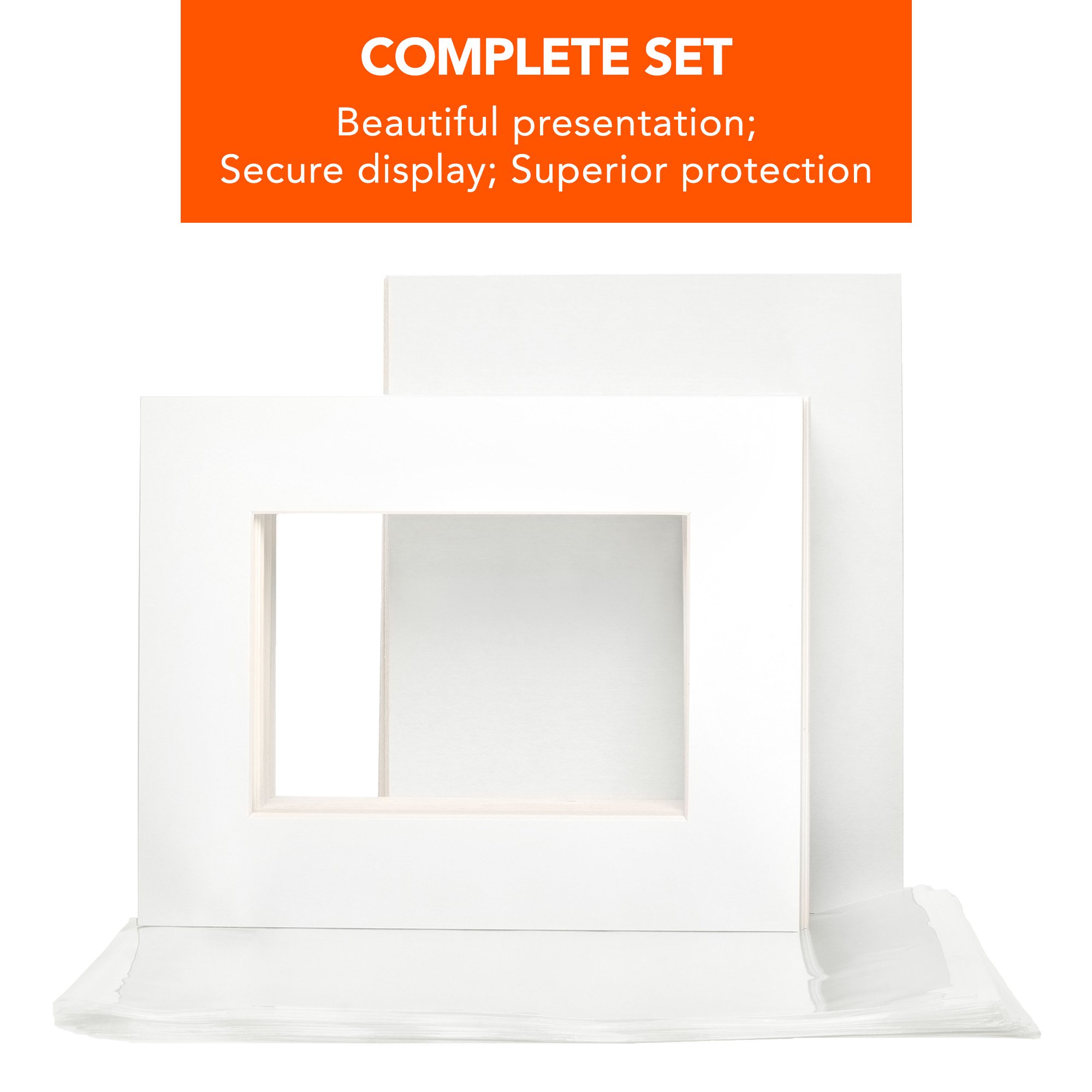 Pack of 50 8" x 10" Inch Pre-Cut White Picture Mats Mattes for Photo ...