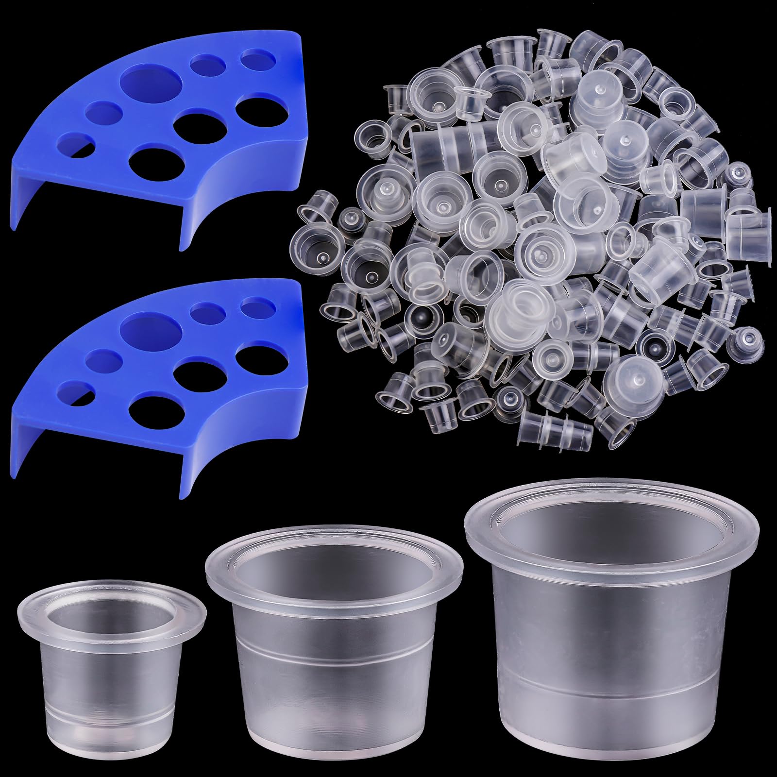 Amazon.com: 400pcs Tattoo Ink Caps Kit with 2 Cups Holders for Tattoo ...