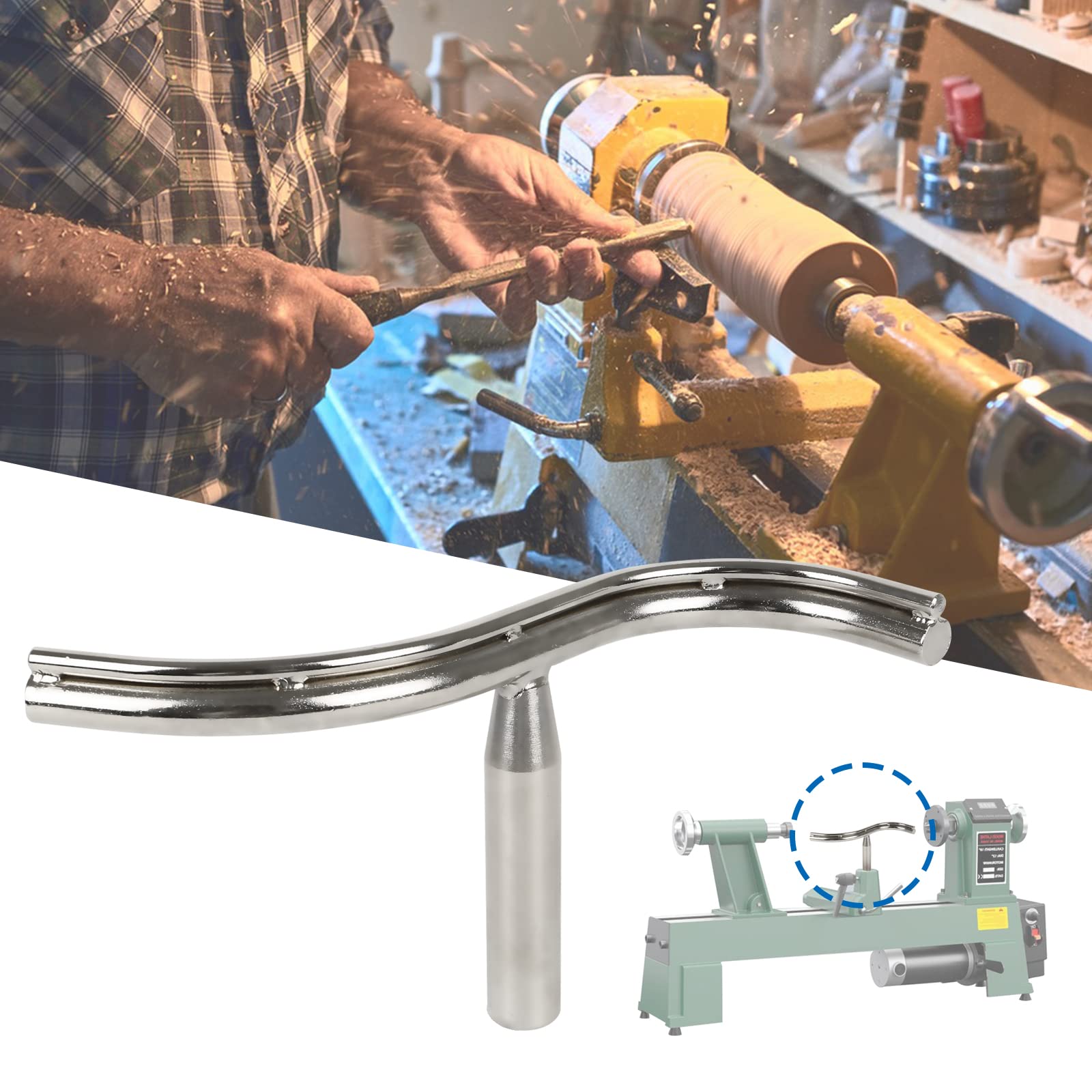 Snapklik.com : S Curved Lathe Tool Rest For Wood Lathe Woodturning Bowl ...