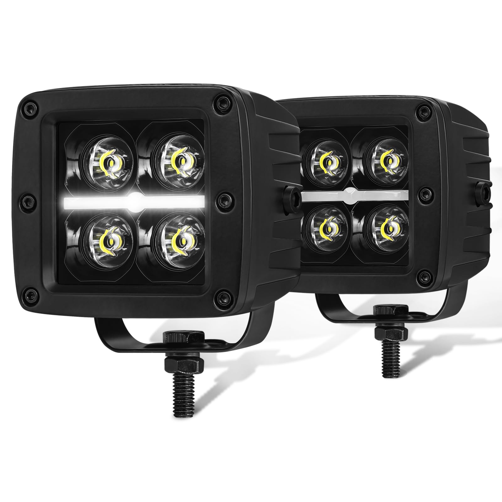 Amazon.com: AKD Part 3" CREE LED Pod Lights with DRL 80W Spot Beam ...
