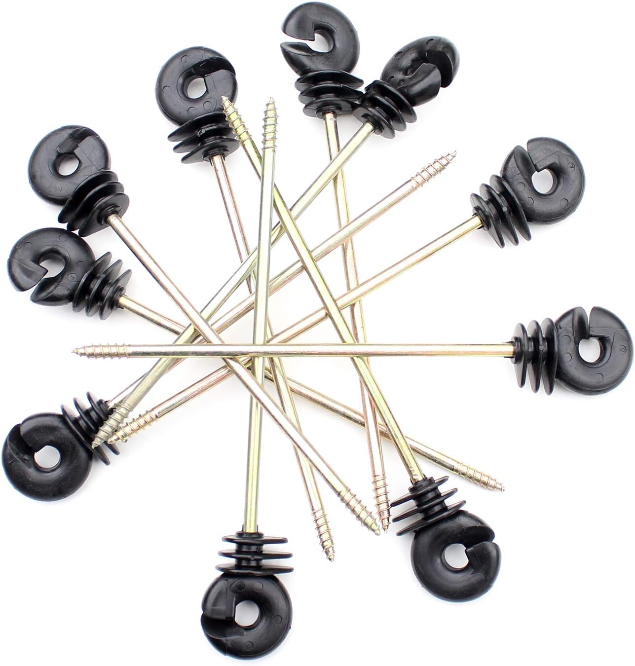 Pomelac Electric Fence Offset Ring Insulators, Pack of 10, Long-Shaft ...