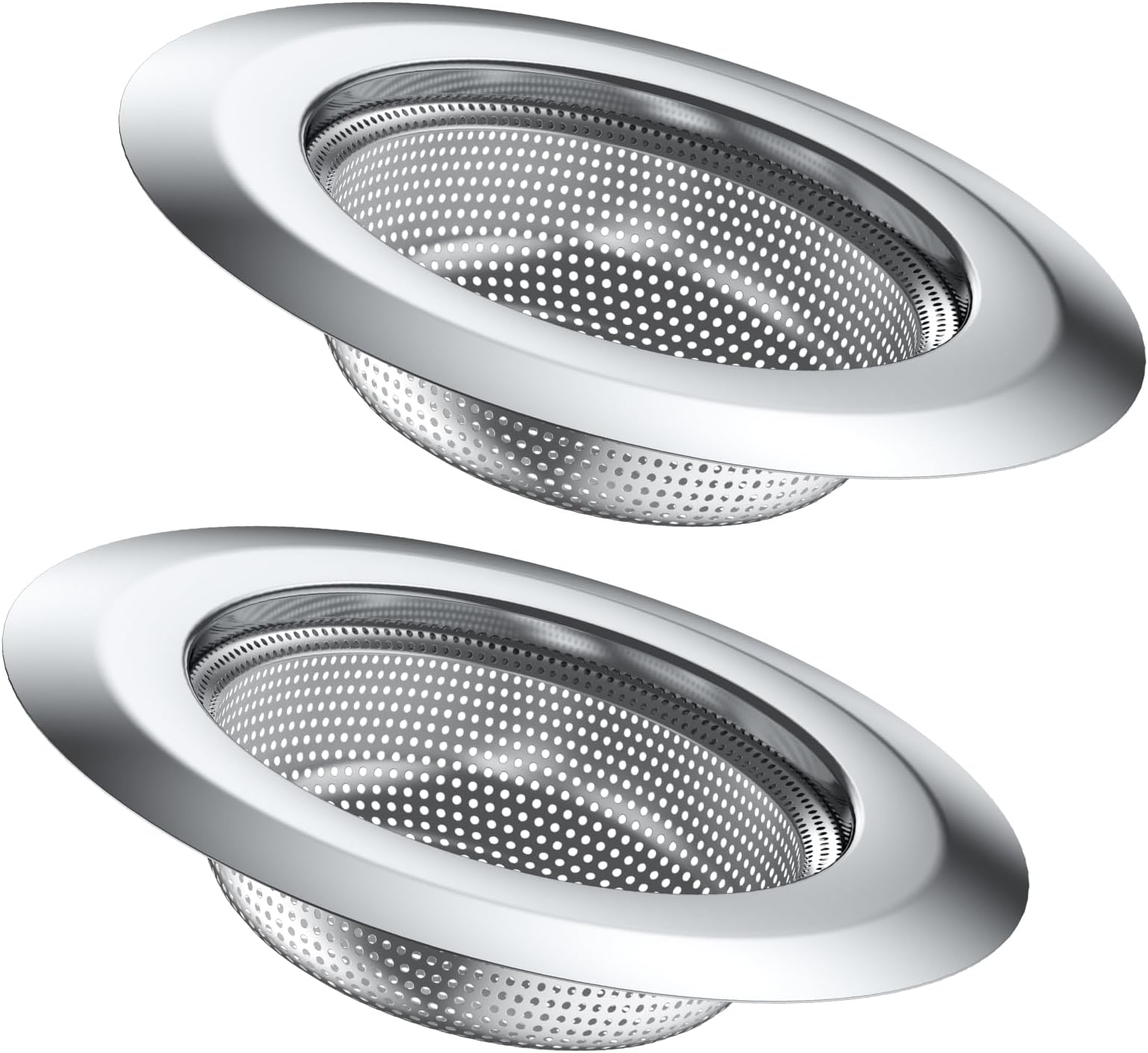 2 PCS Stainless Steel Kitchen Sink Strainer 4.5" Diameter, Metal Fine ...