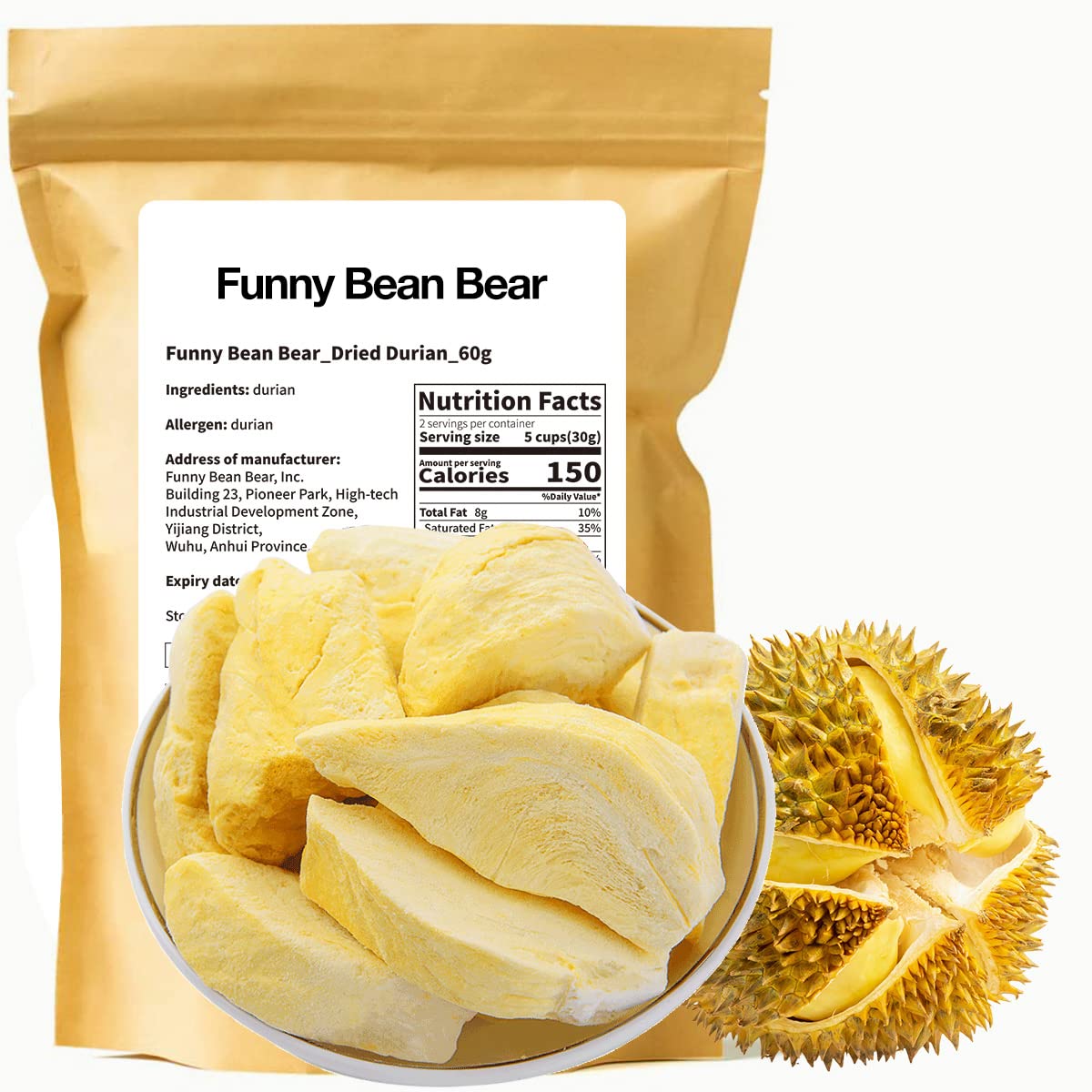 Freeze Dried Fruit Durian Chips, Thailand Durian Snacks, 100% Natural ...