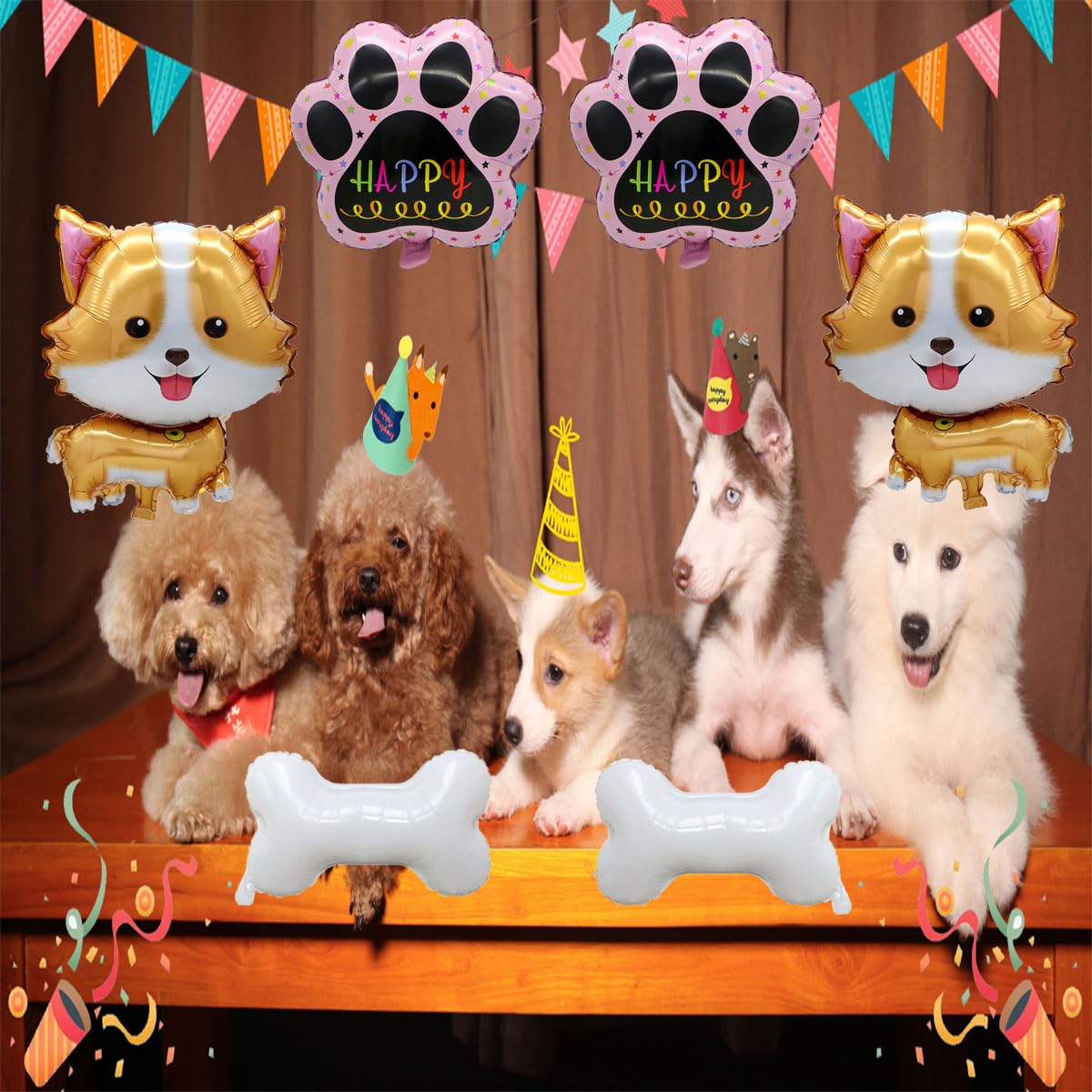 Snapklik.com : SAMOKA Dog Balloons,6 PCS 15-27 Inch Dog Birthday ...