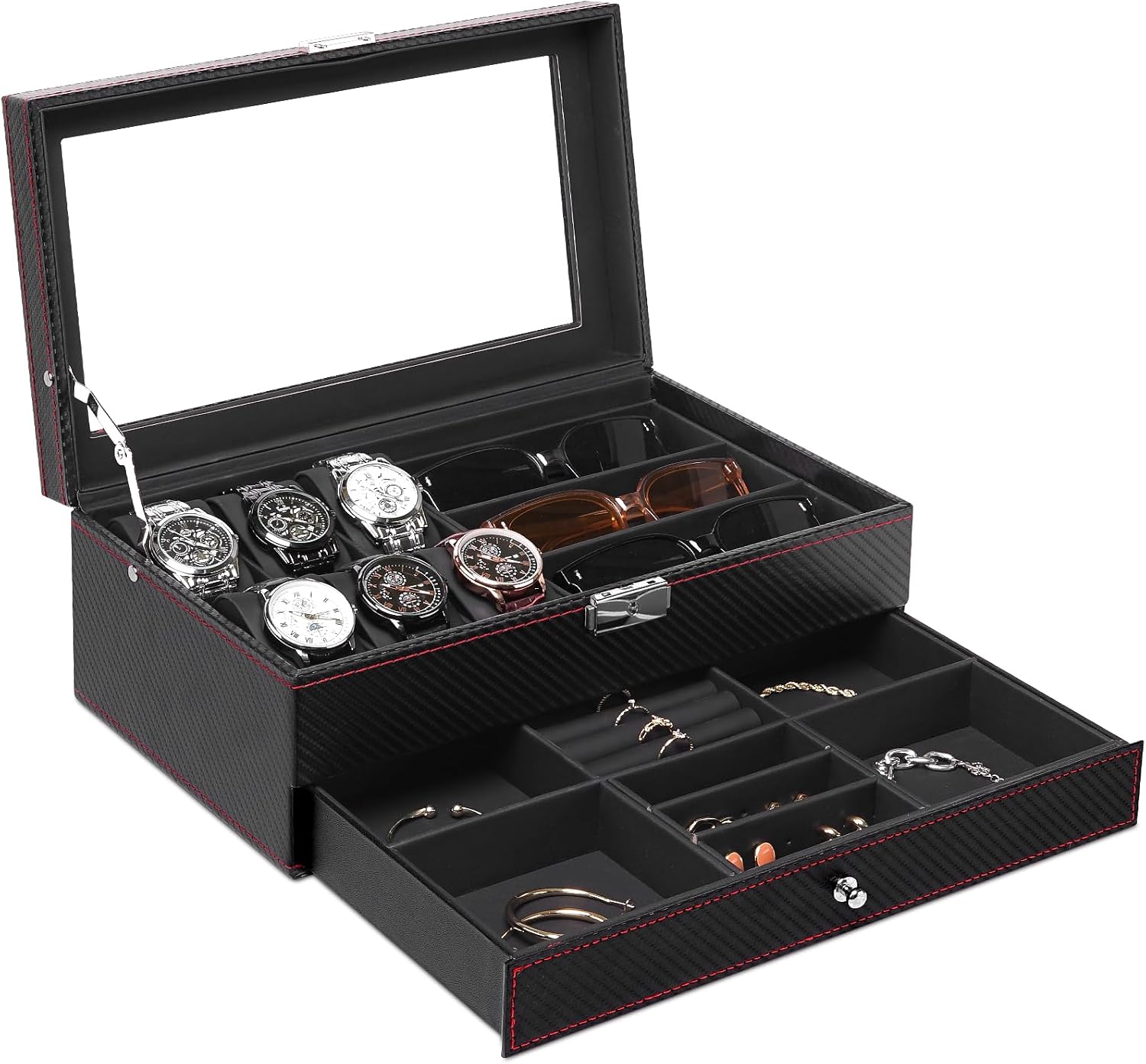 Amazon.com: Jenseits Watch Box Organizer, 6 Slot Watch Case ...